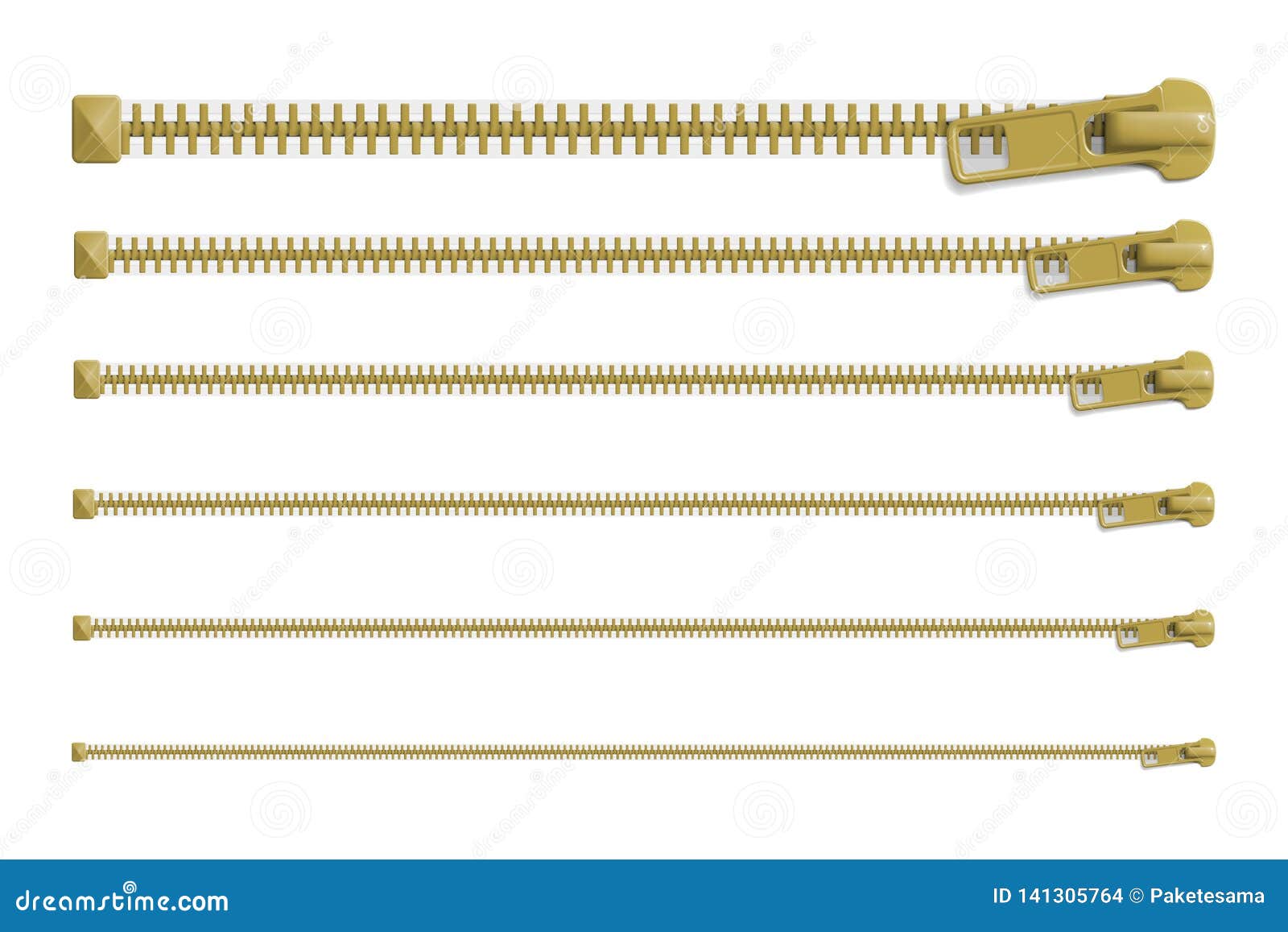Set of closed zipper locks stock illustration. Illustration of pull ...