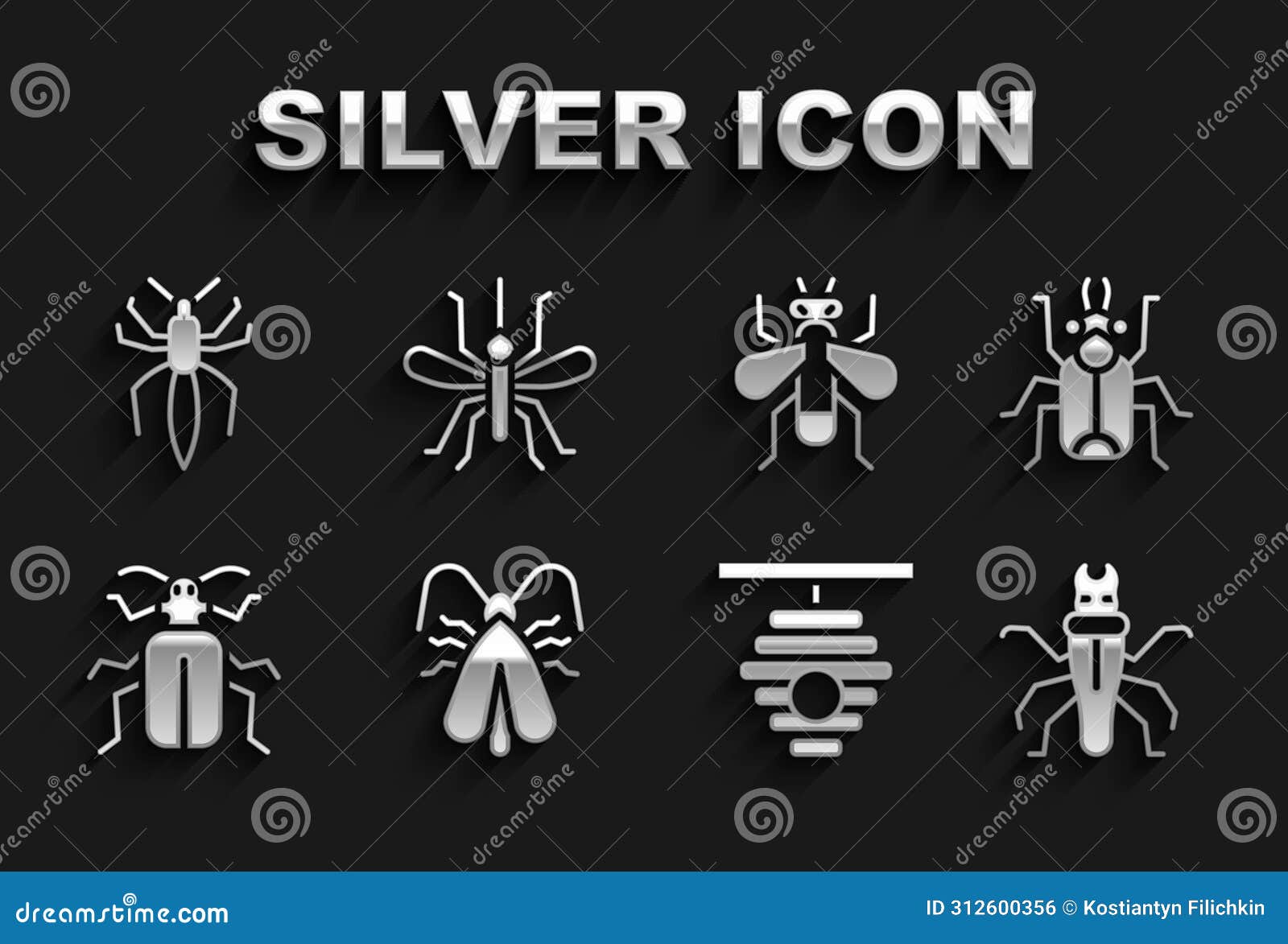 Set Clothes Moth, Beetle Bug, Termite, Hive for Bees, Chafer Beetle ...