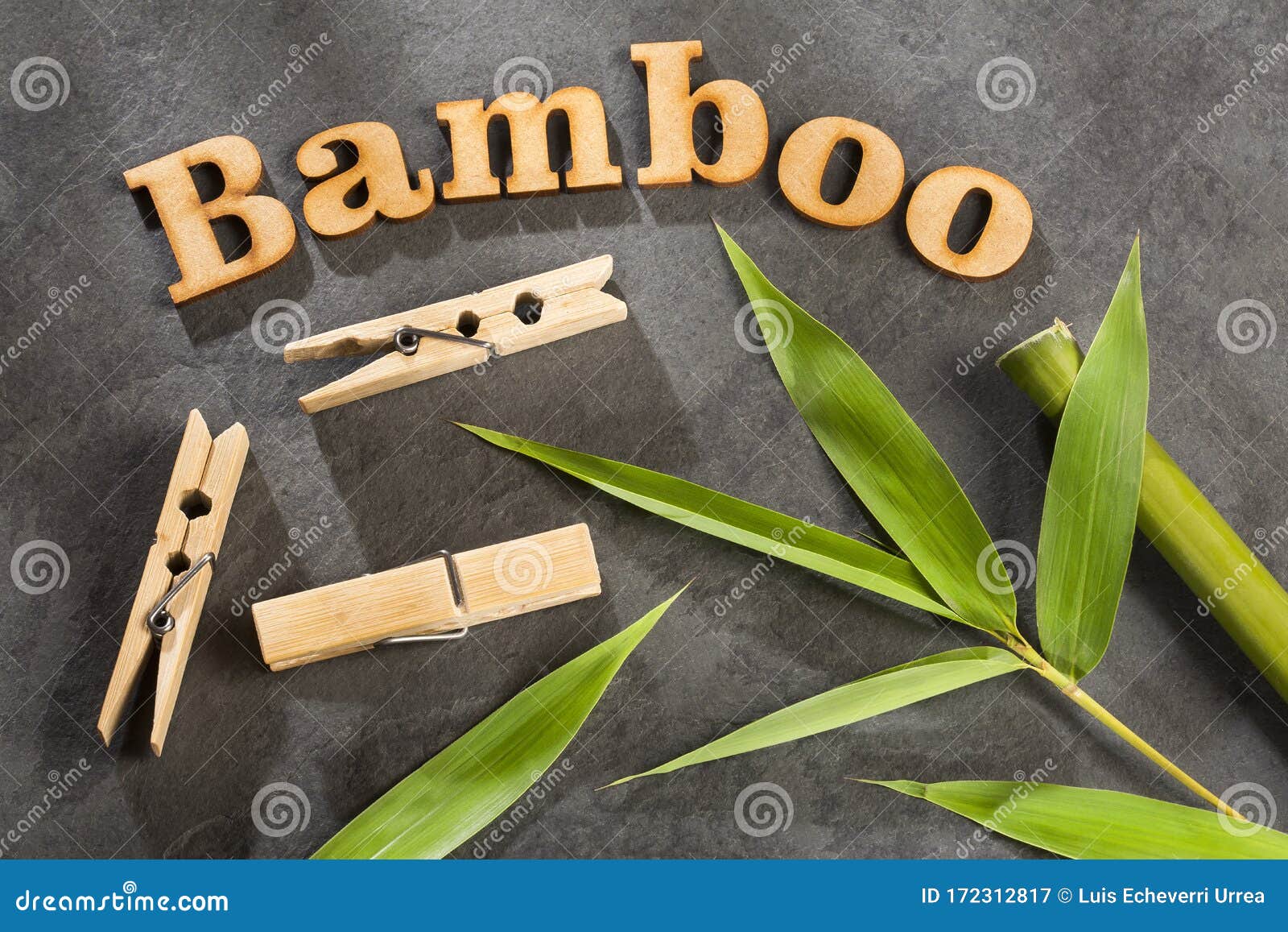 Set Clothespins, Natural Bamboo Peg Stock Image - Image of organic ...