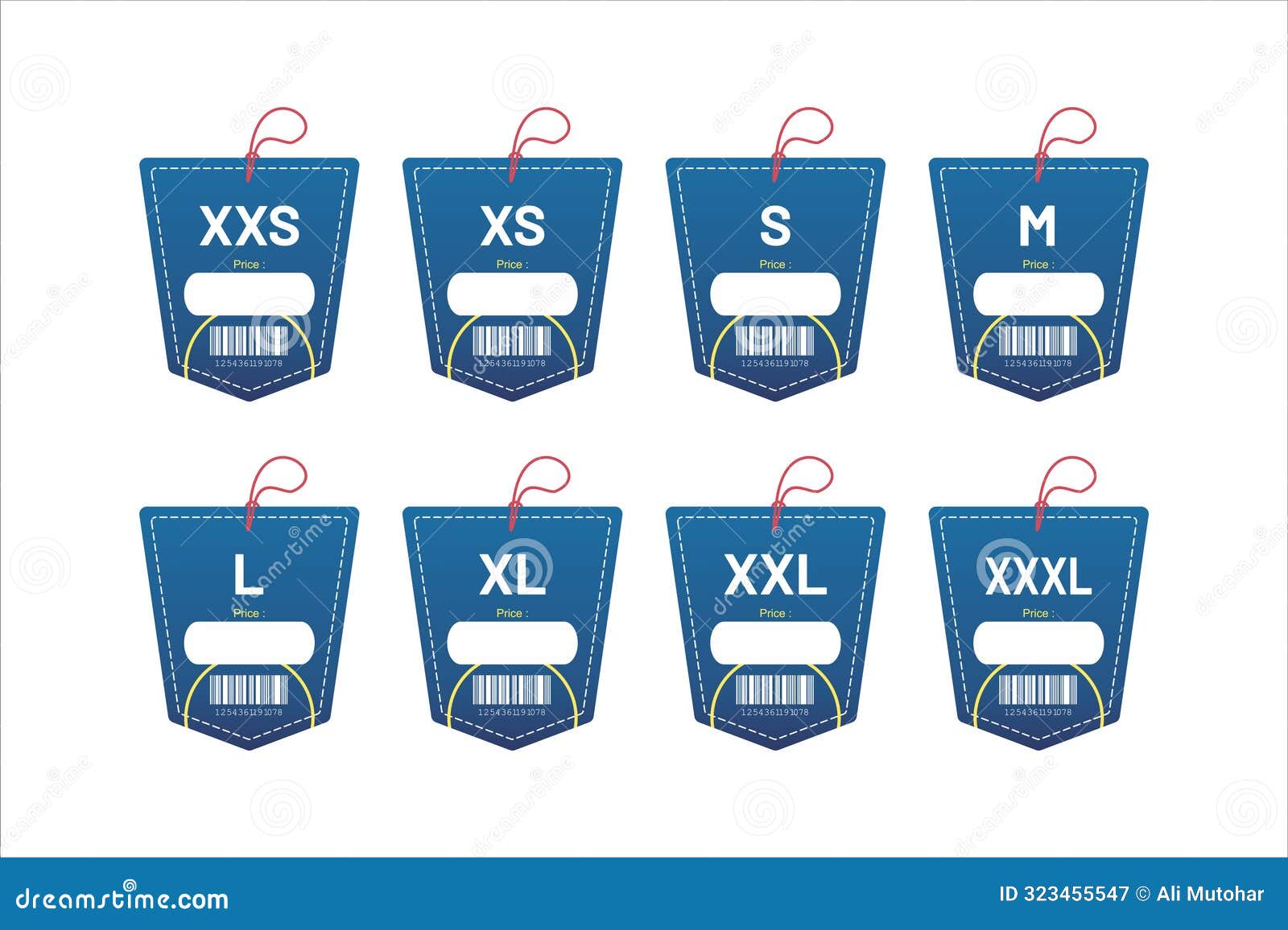 Set Clothing Size Label Clothing Neck Label Tag Stock Vector ...