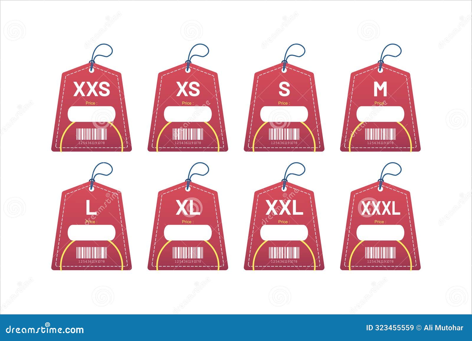Set Clothing Size Label Clothing Neck Label Tag Stock Vector ...