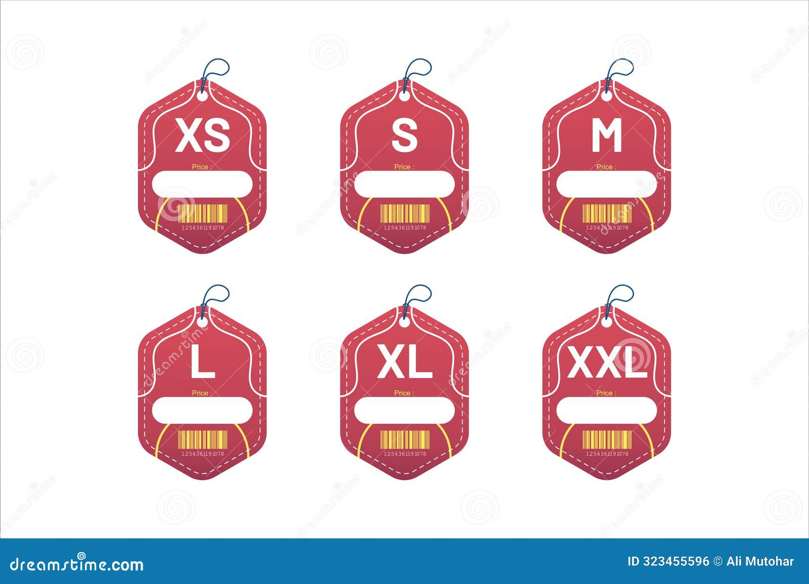Set Clothing Size Label Clothing Neck Label Tag Stock Vector ...