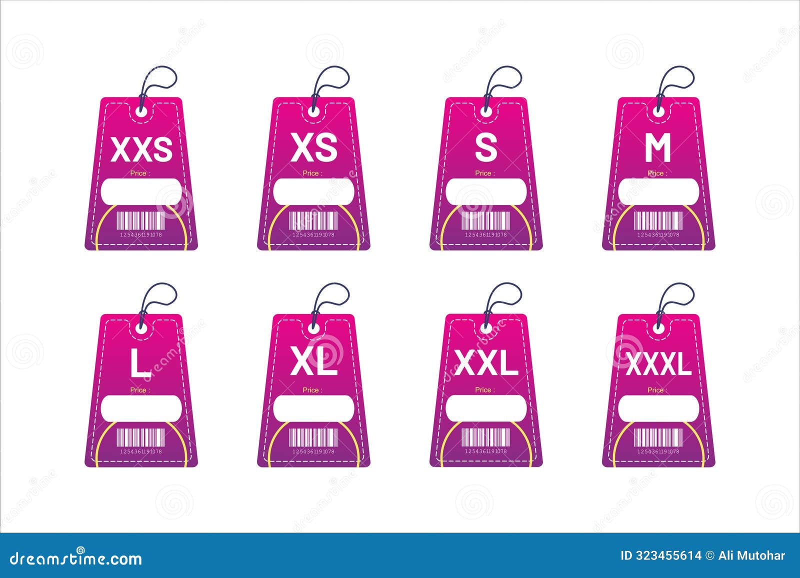 Set Clothing Size Label Clothing Neck Label Tag Stock Vector ...