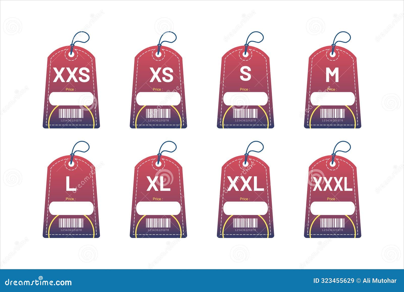 Set Clothing Size Label Clothing Neck Label Tag Stock Vector ...