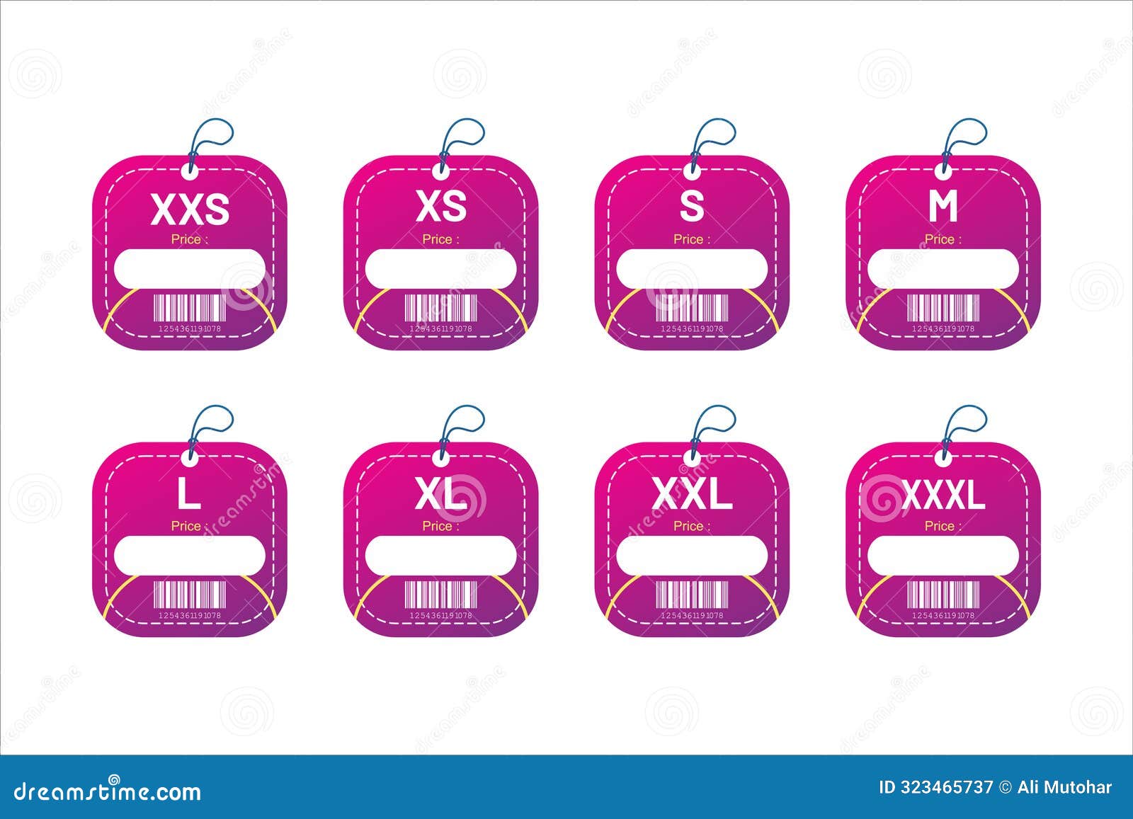 Xxl Clothing Size Tag Icon Showing Large Garment Dimensions Royalty ...