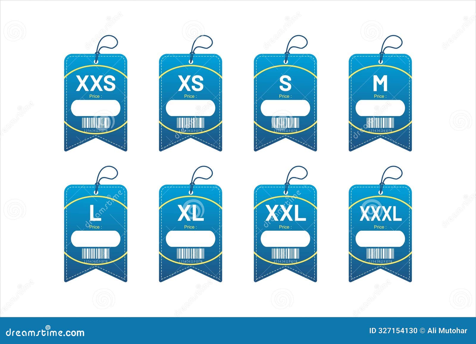 Set Clothing Size Label Clothing Neck Label Tag Stock Vector ...