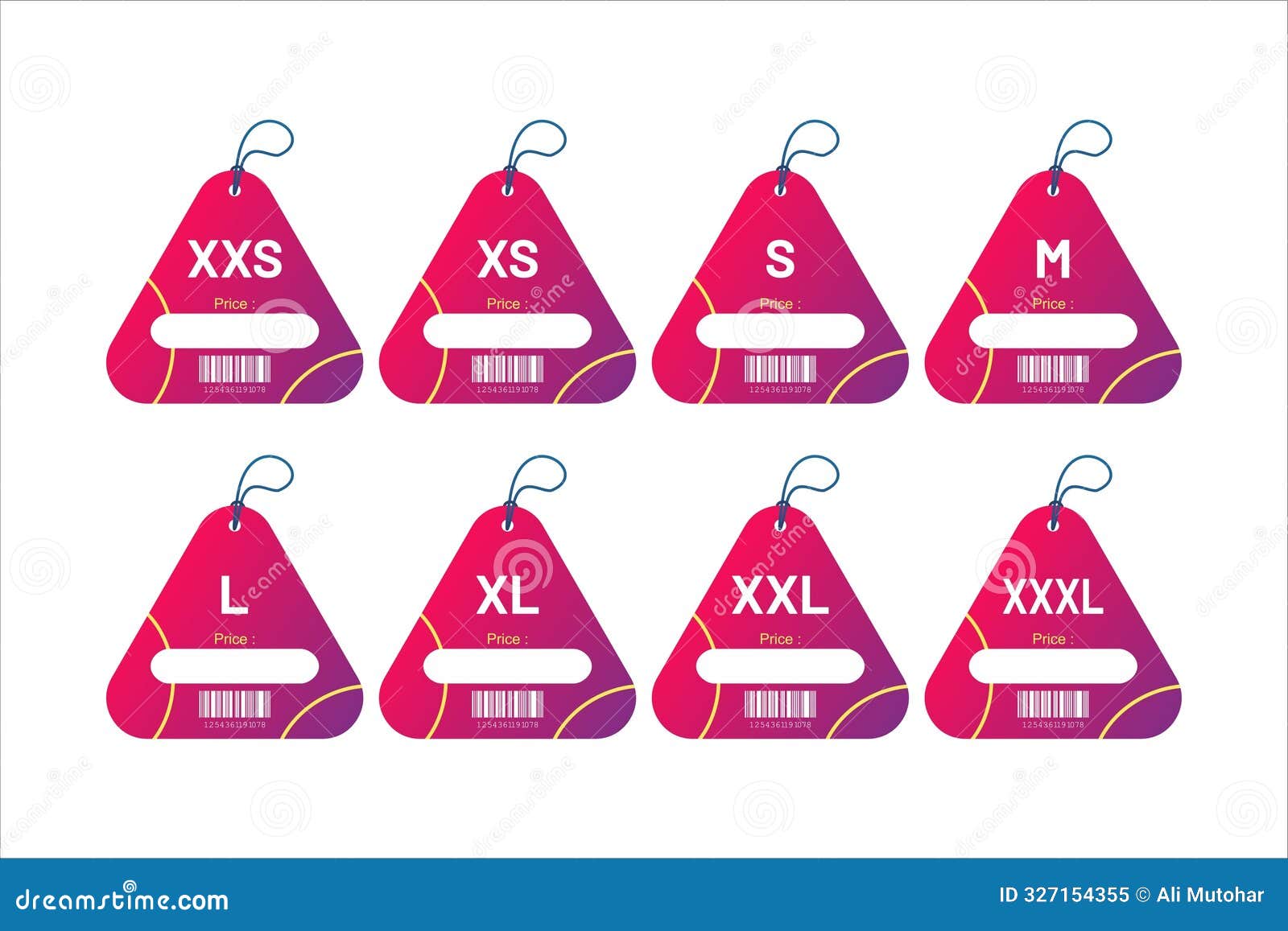 Set Clothing Size Label Clothing Neck Label Tag Stock Vector ...