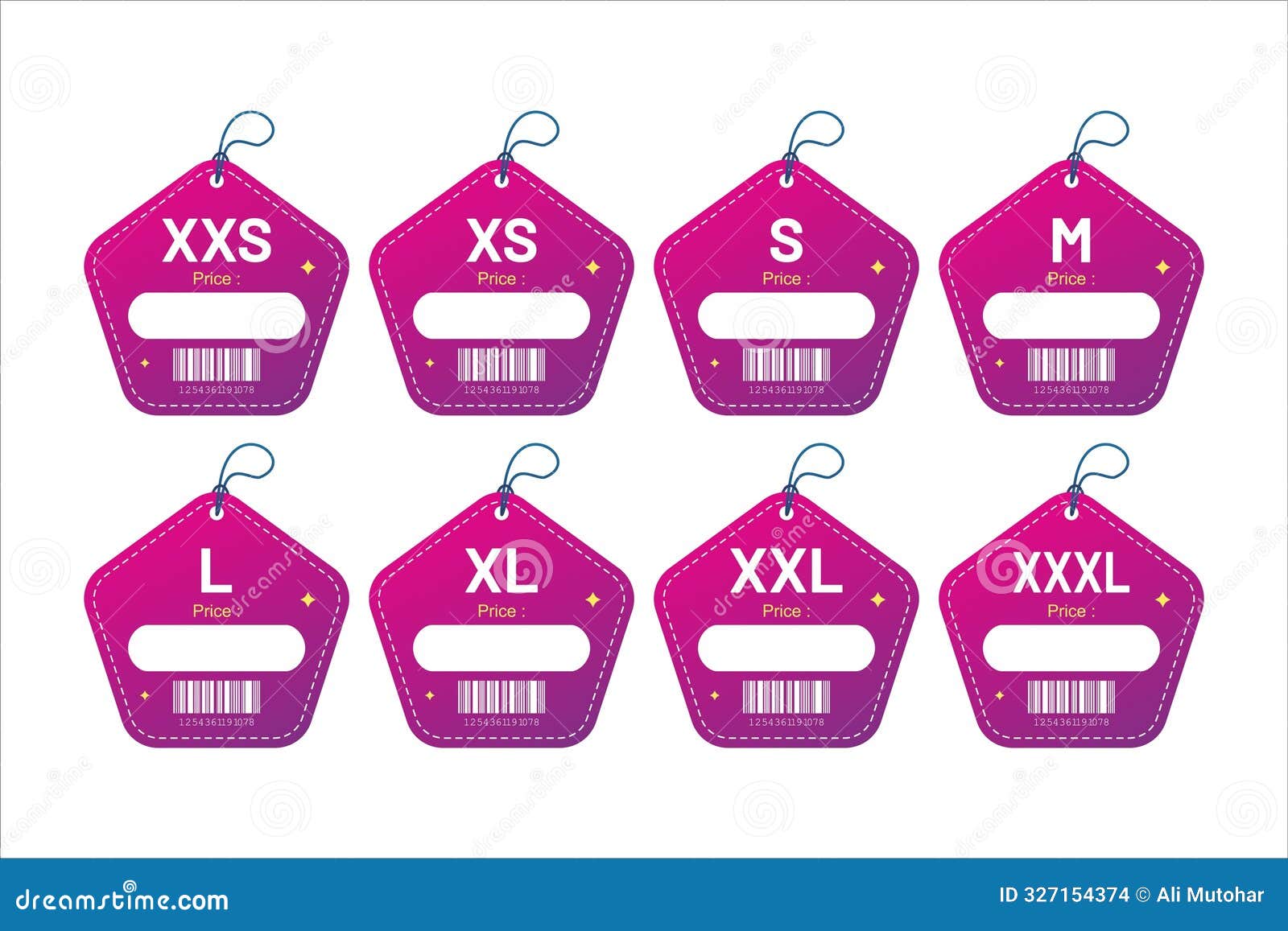 Set Clothing Size Label Clothing Neck Label Tag Stock Vector ...