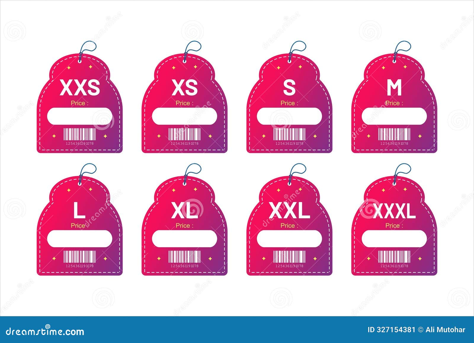 Set Clothing Size Label Clothing Neck Label Tag Stock Vector ...