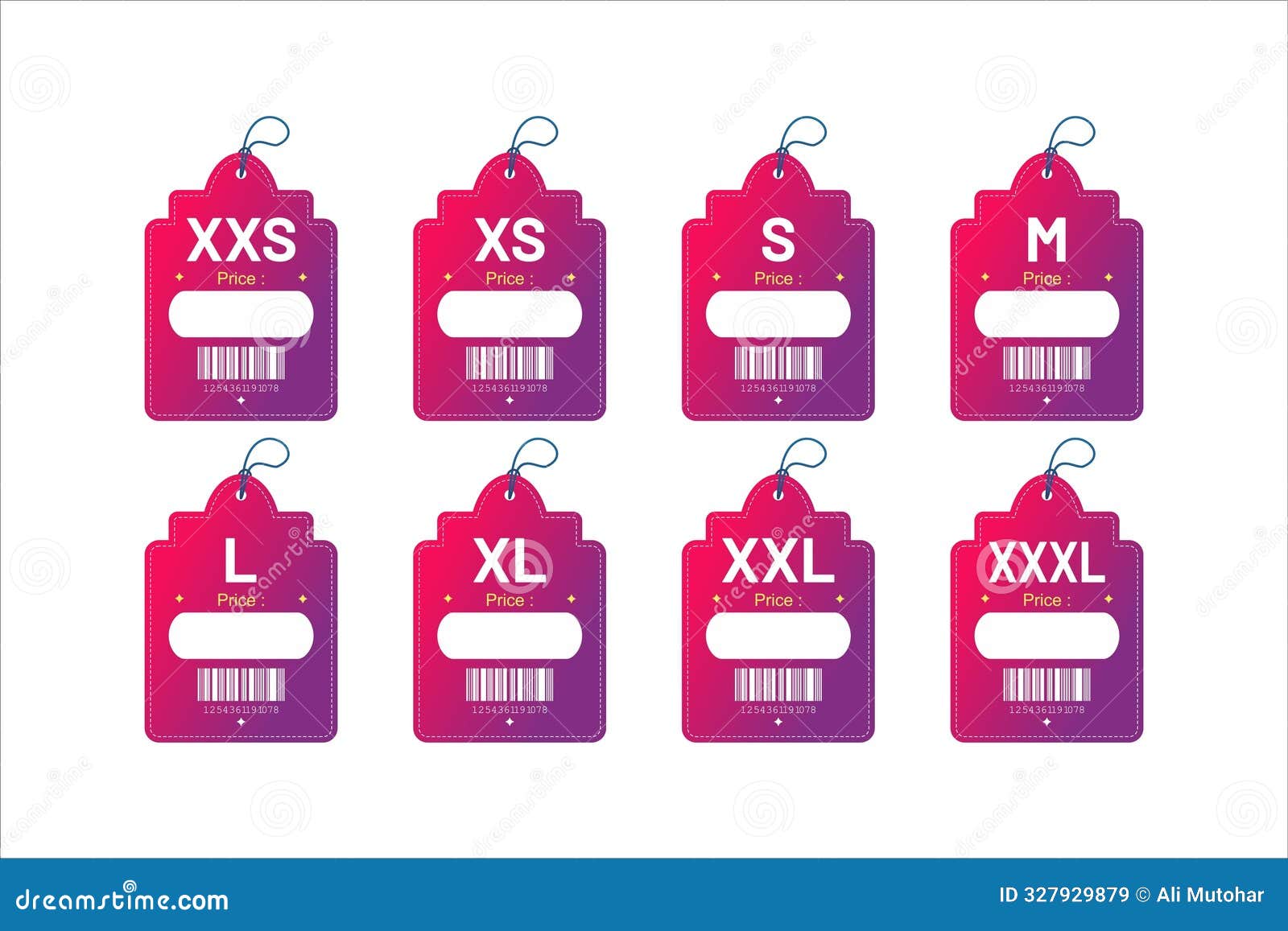 Set Clothing Size Label Clothing Neck Label Tag Stock Vector ...