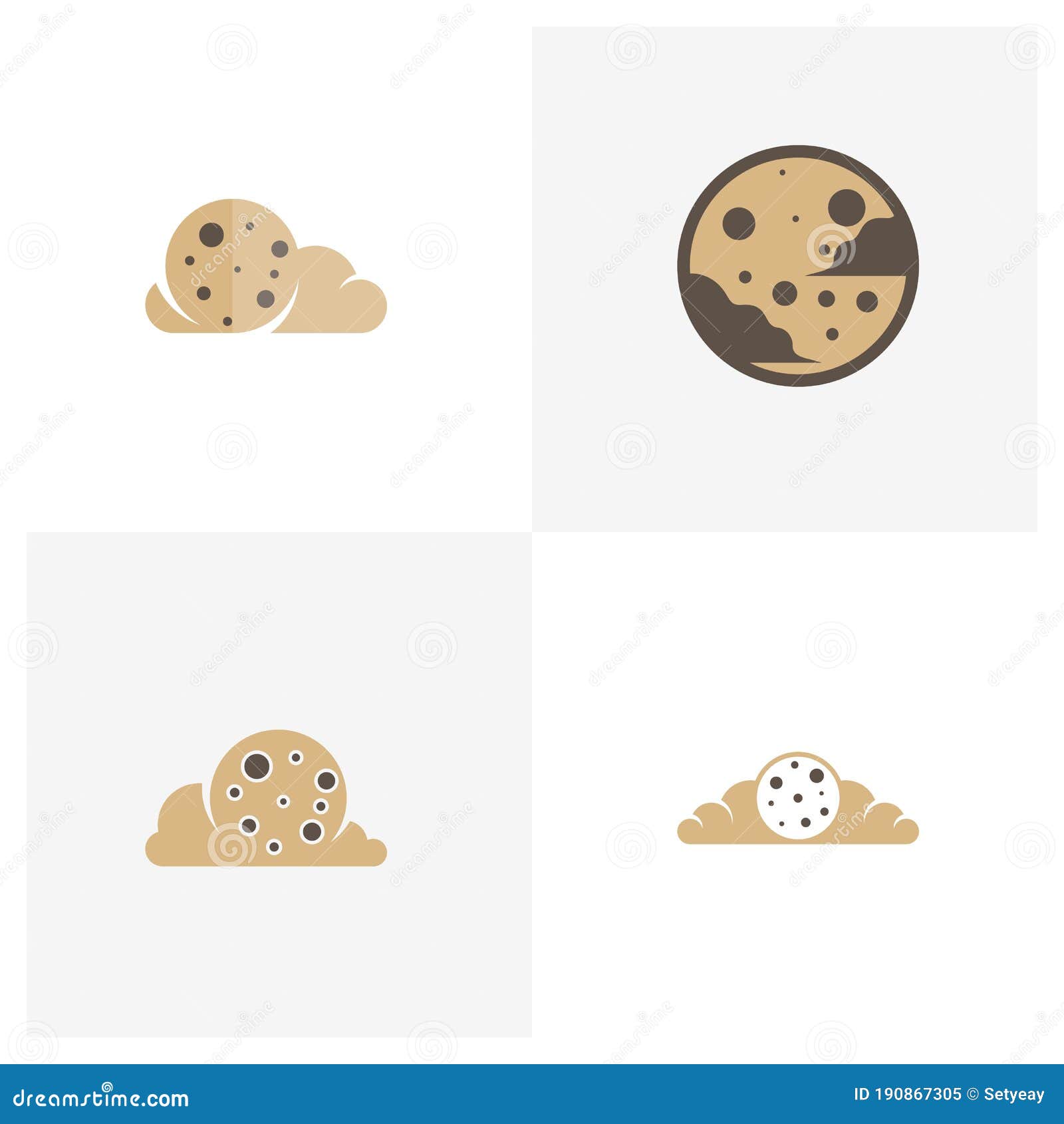 Set of Cloud Cookies Logo Design Vector Template, Icon Symbol, Creative ...