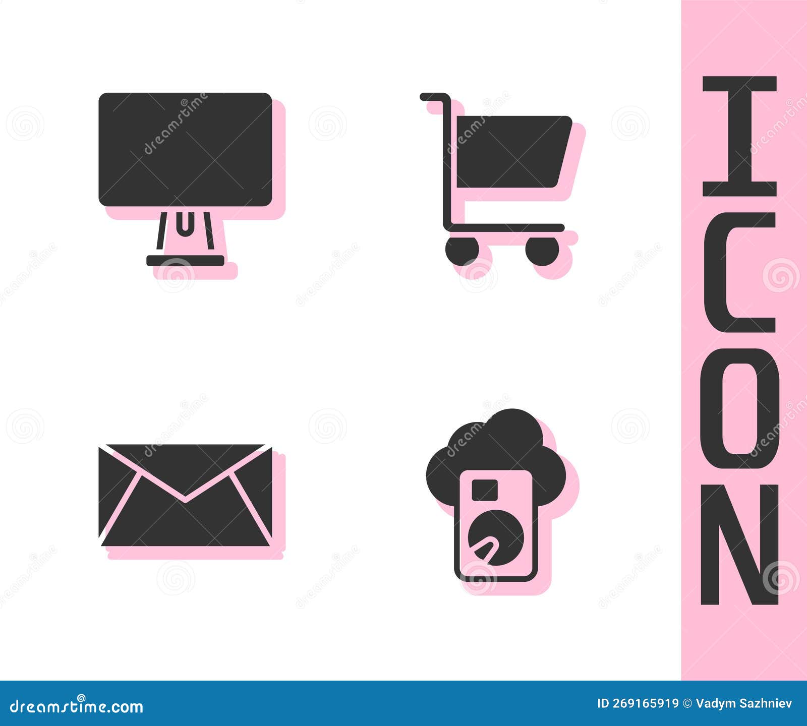 Set Cloud Database, Computer Monitor, Mail and E-mail and Shopping Cart ...