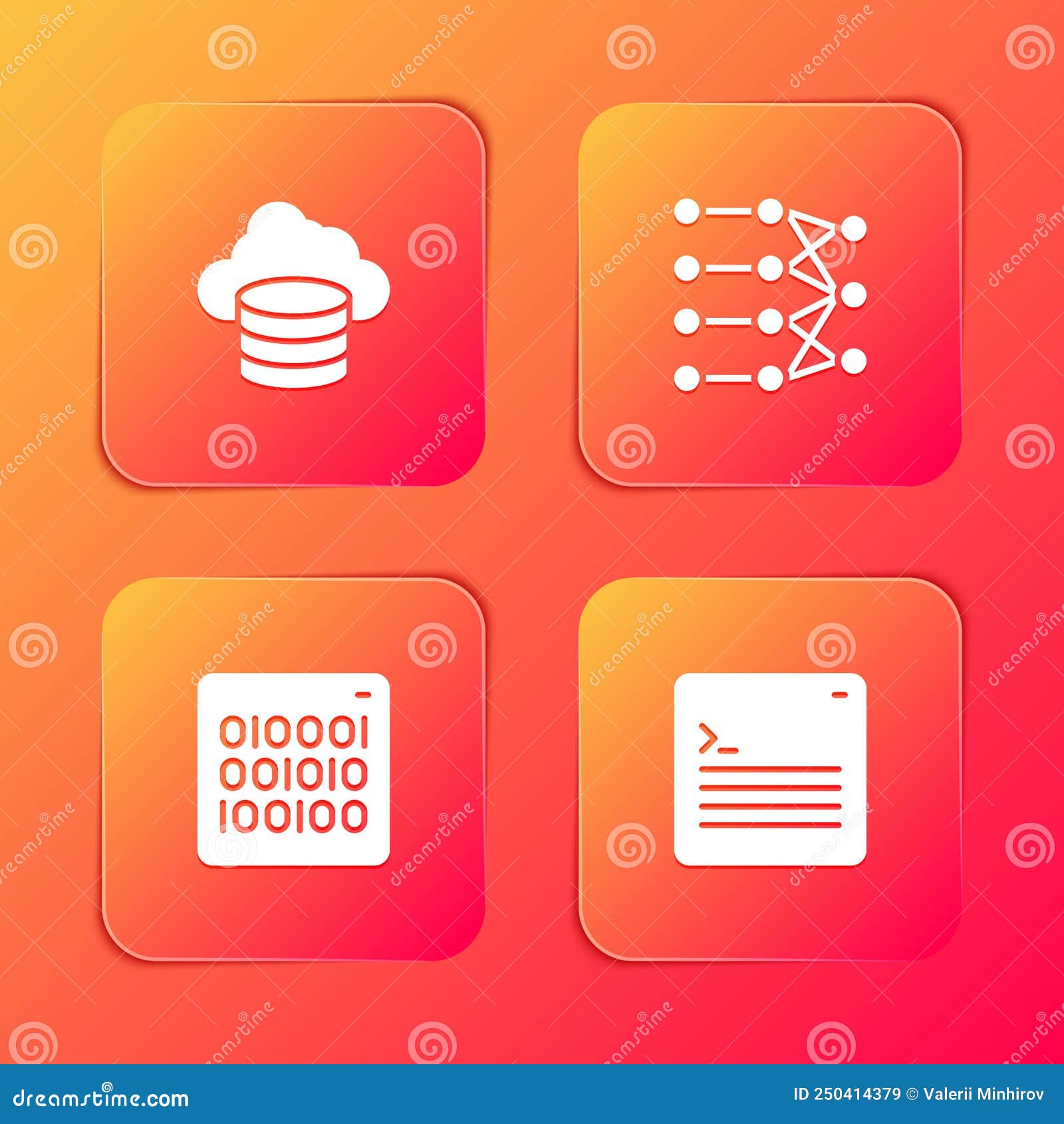 Set Cloud Database, Neural Network, Binary Code and Web Developer ... Set Cloud Database, Neural Network, Binary Code and Web Developer ...