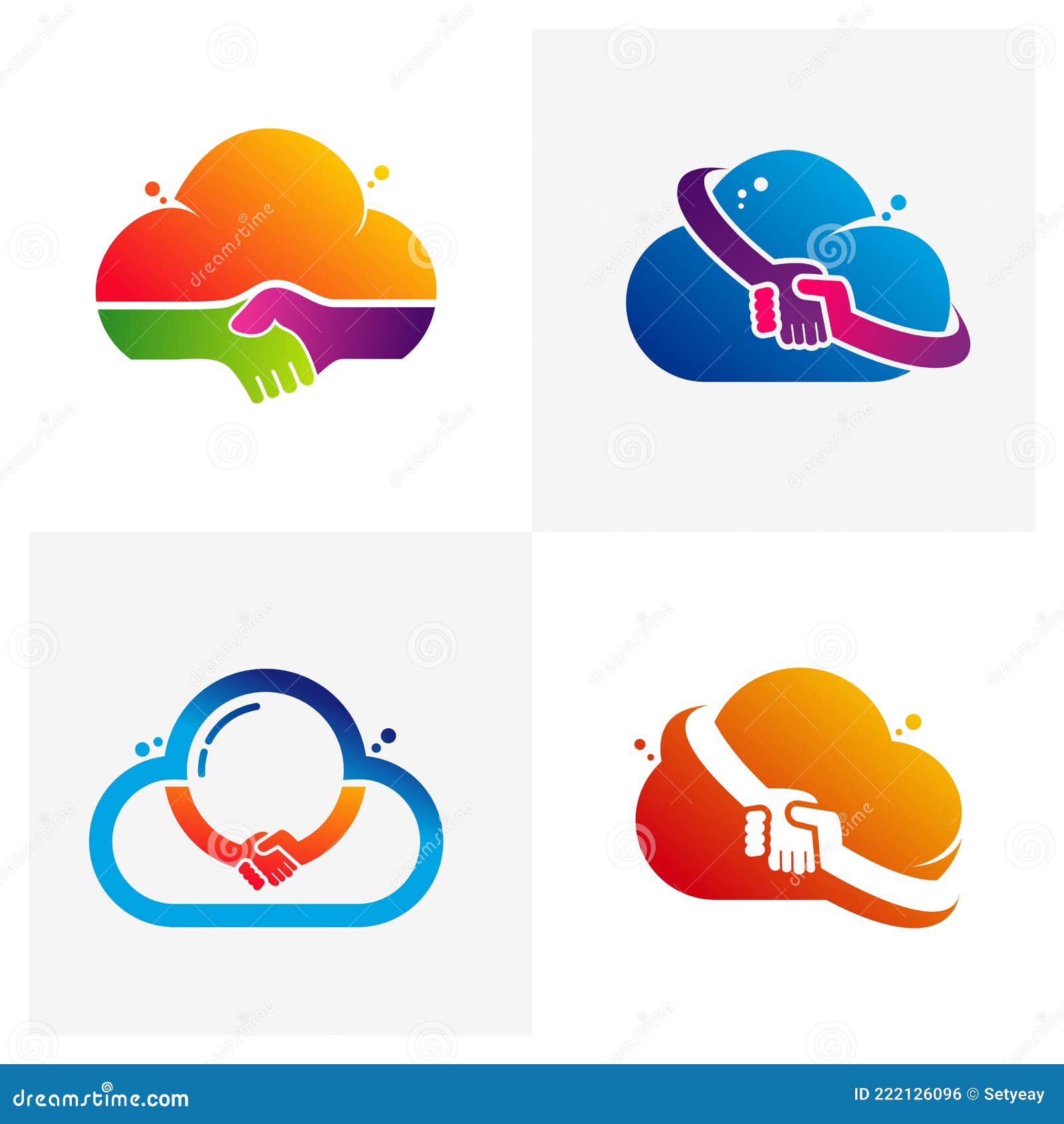Set of Cloud Deal Logo Vector Template, Creative Deal Logo Design ...