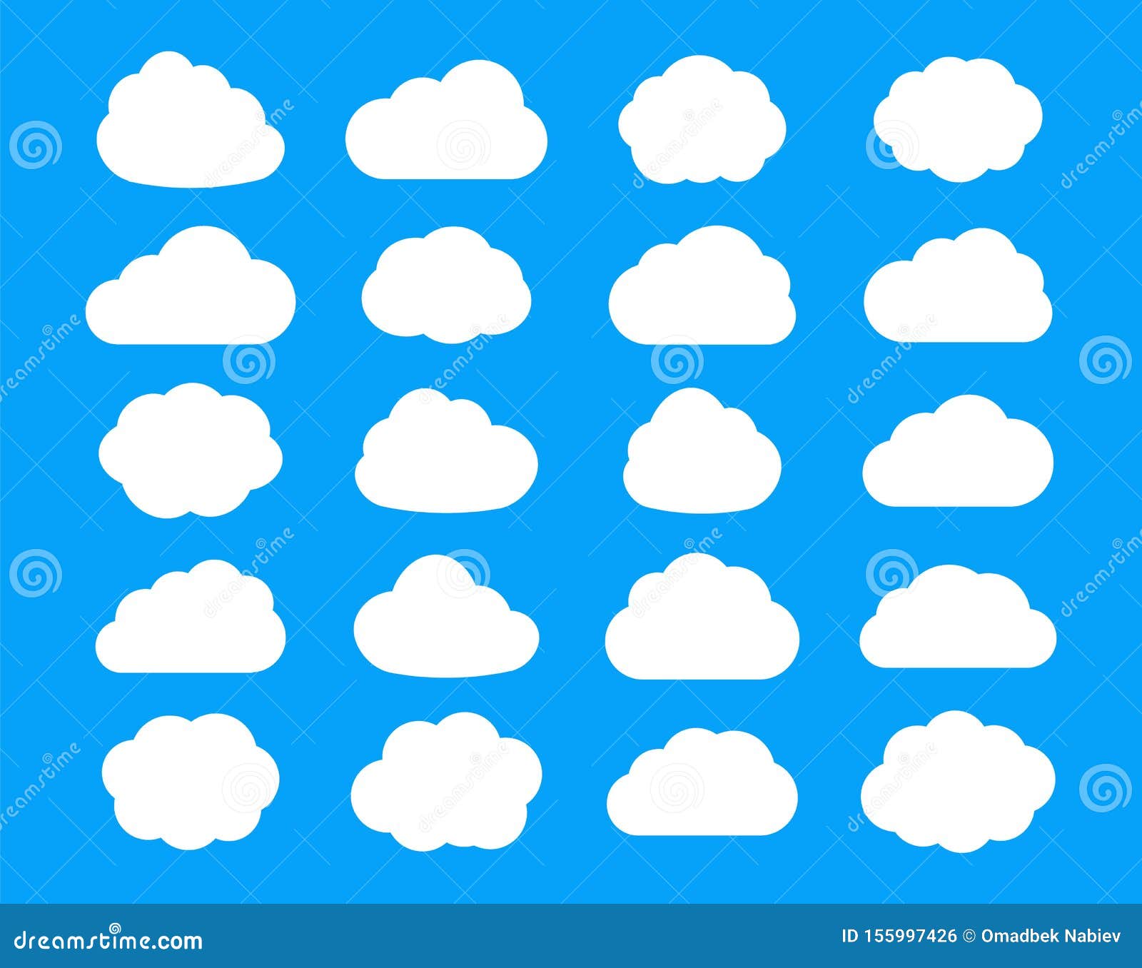 Set of cloud flat icons. stock vector. Illustration of logo - 155997426