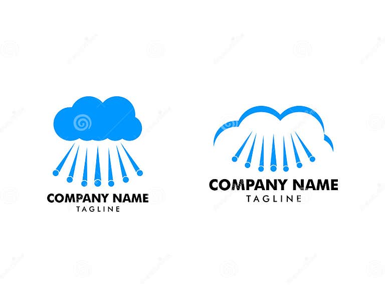 Set of Cloud Hail Logo Vector Icon Stock Vector - Illustration of ...