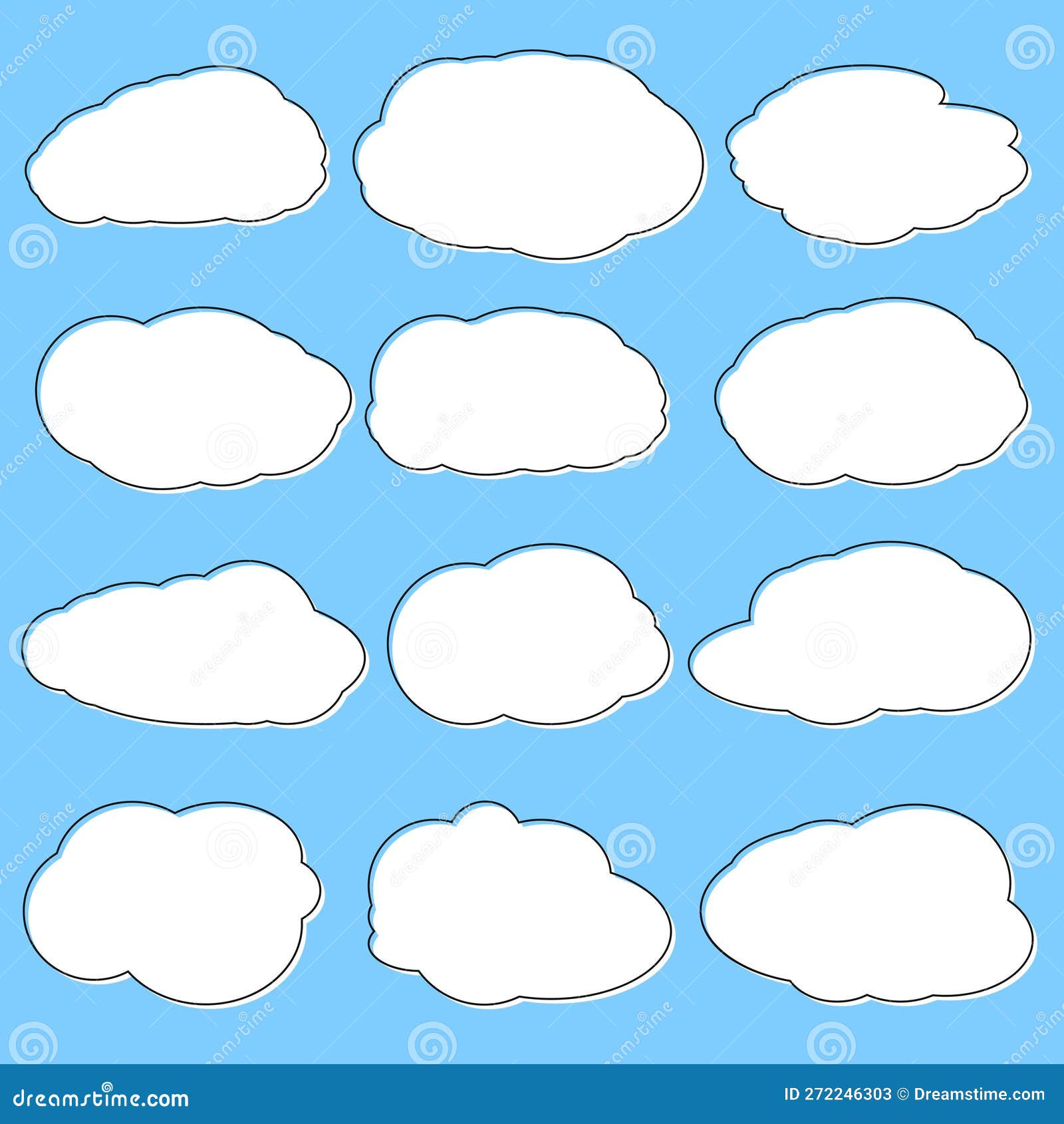 Set Cloud Icons, Flat Design Template Stock Illustration - Illustration ...
