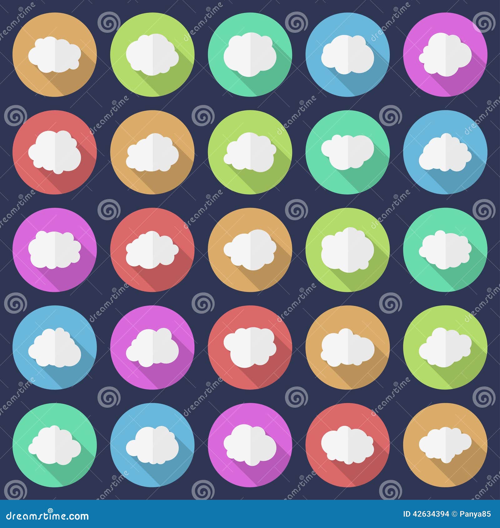 Set of cloud icons. stock vector. Illustration of symbol - 42634394