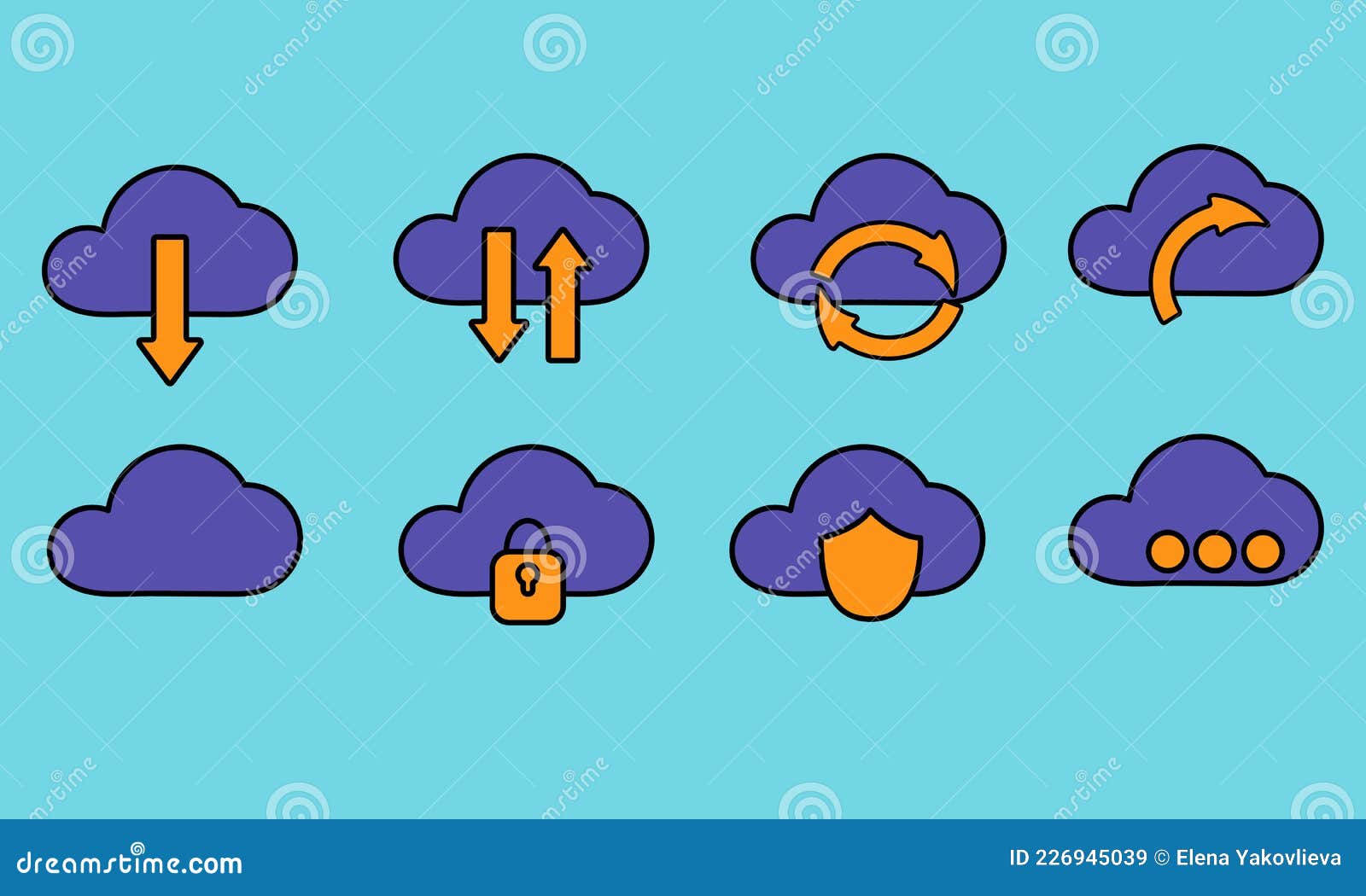 Set Of Loading Icons. Buffer Loader Or Preloader Vector Illustration ...