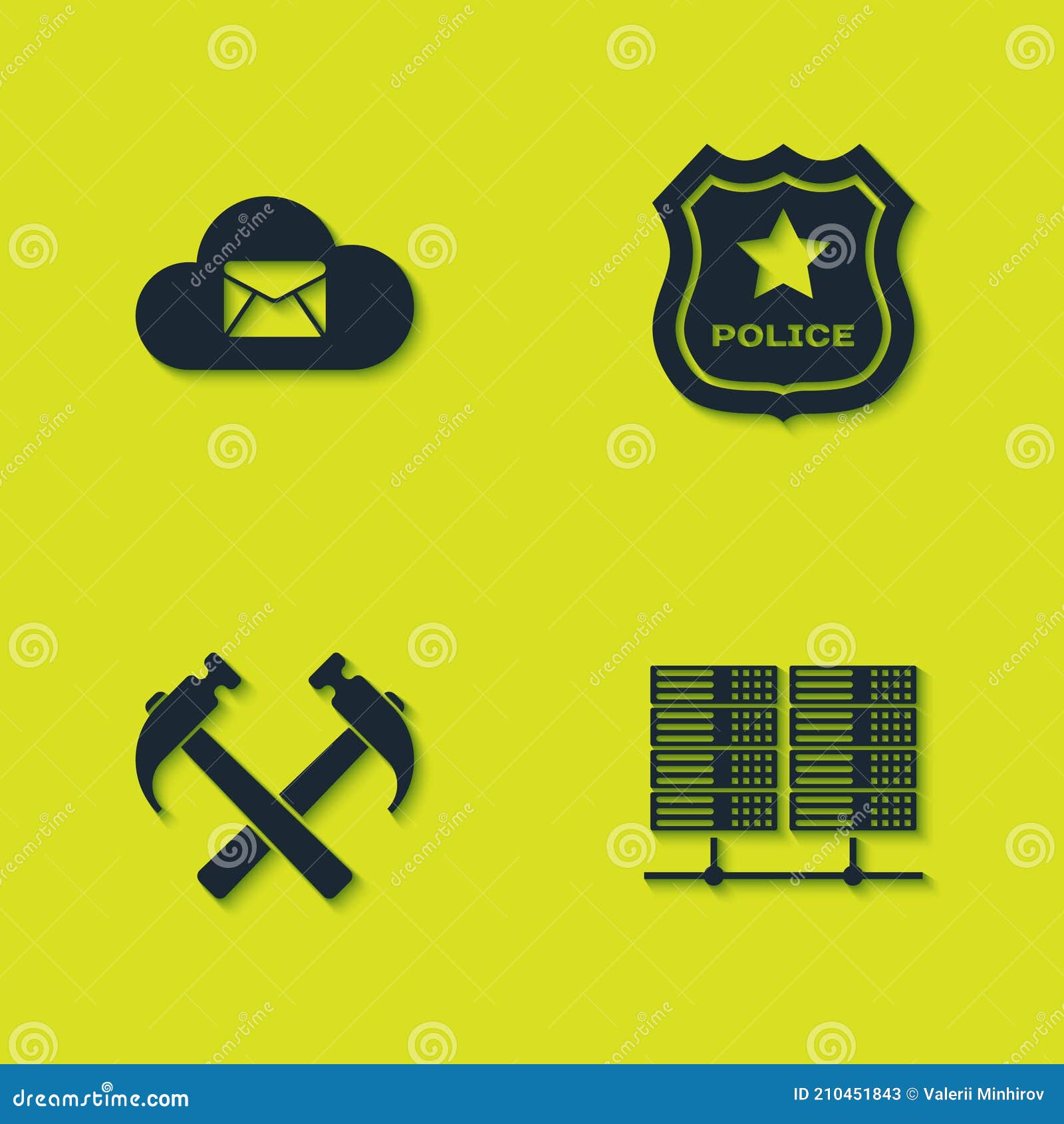 Set Cloud Mail Server, Server, Data, Web Hosting, Two Crossed Hammers ... Set Cloud Mail Server, Server, Data, Web Hosting, Two Crossed Hammers ...