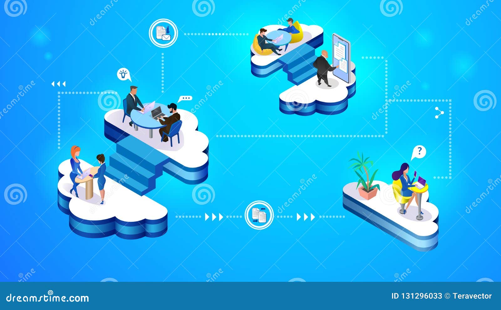 Set of Cloud Management Concept Illustration. Stock Vector ...