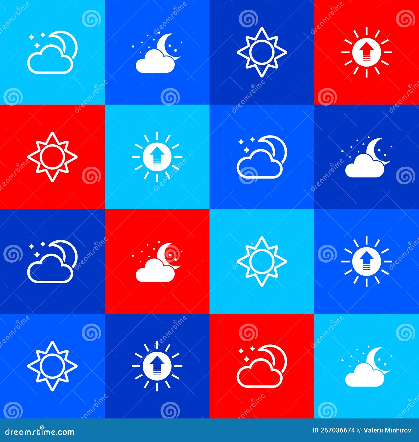Set Cloud with Moon and Stars, , Sun and Sunset Icon. Vector Stock ... Set Cloud with Moon and Stars, , Sun and Sunset Icon. Vector Stock ...