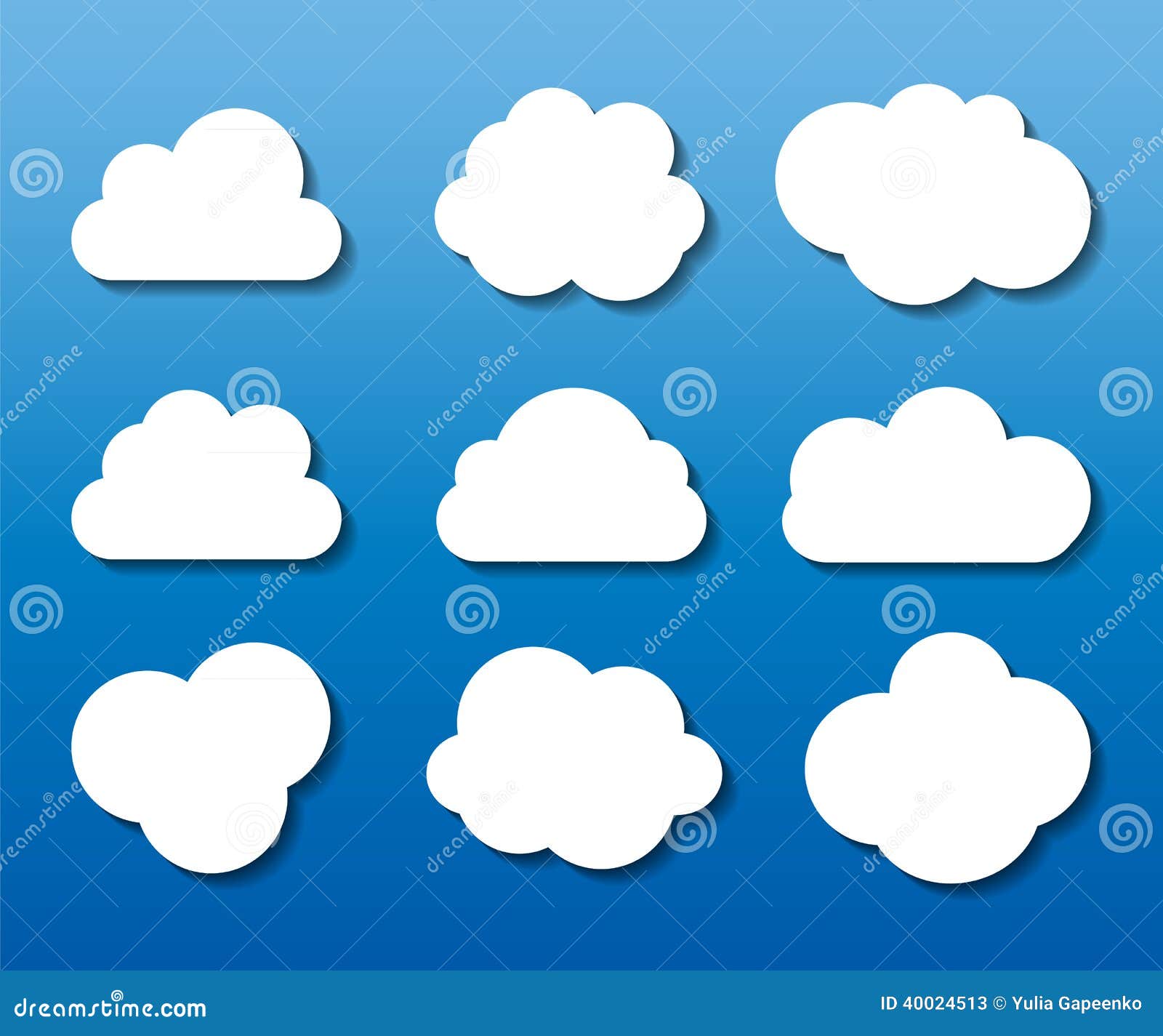 Set of Cloud Shaped Frames Vector Illustration Stock Vector ...