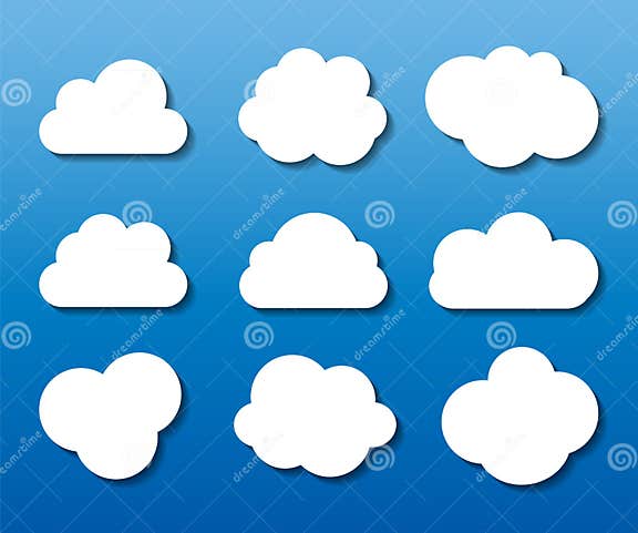 Set of Cloud Shaped Frames Vector Illustration Stock Vector ...