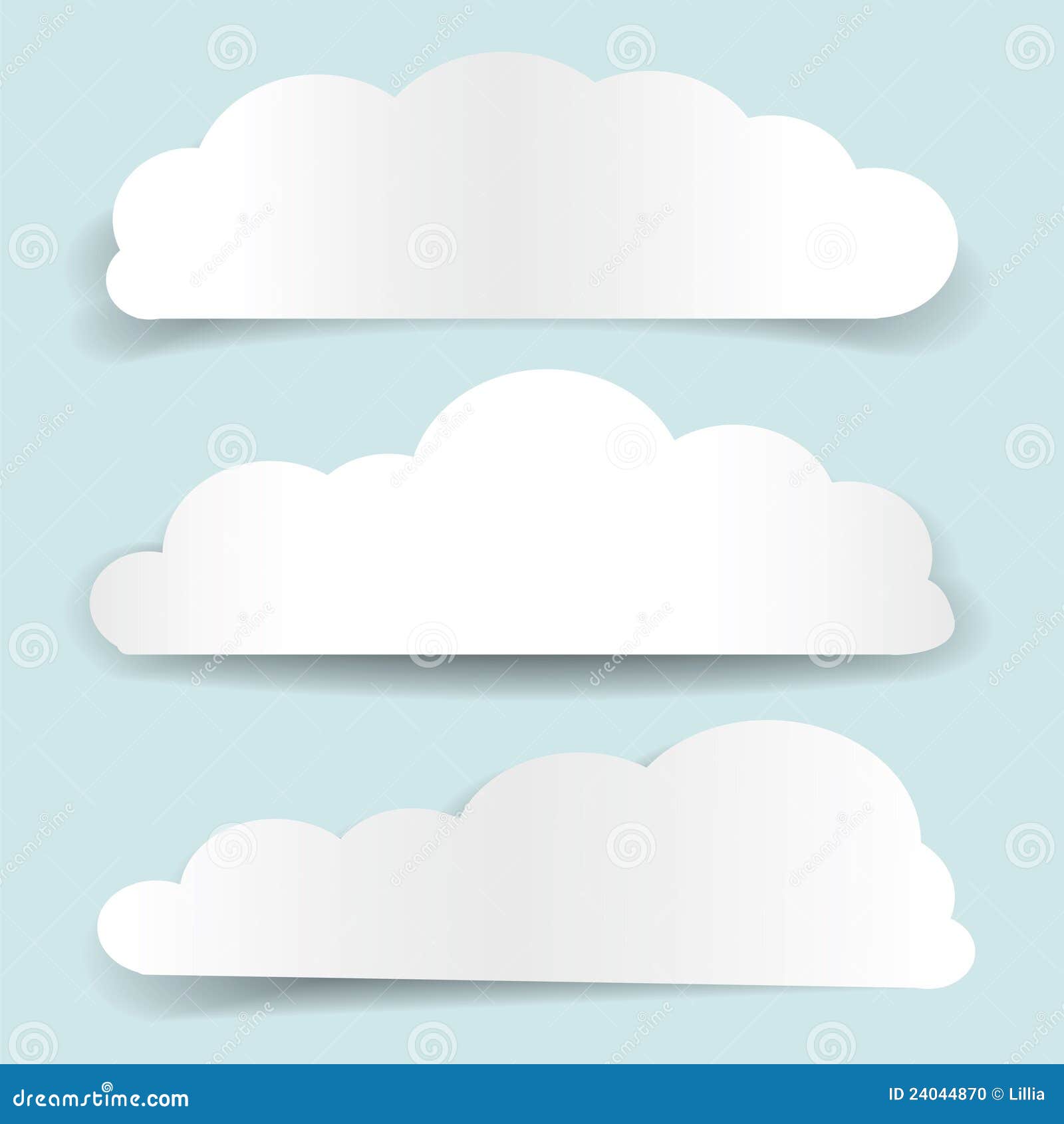 Set of Cloud-shaped Paper Banners Stock Vector - Illustration of page ...