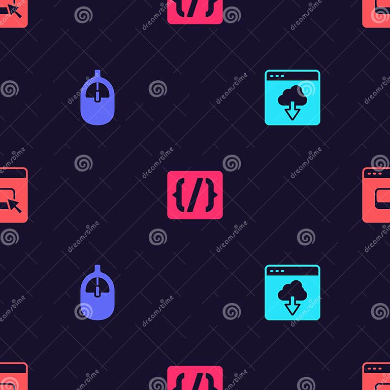 Set Cloud Technology Data Transfer Computer Mouse Programming Language Syntax And Browser