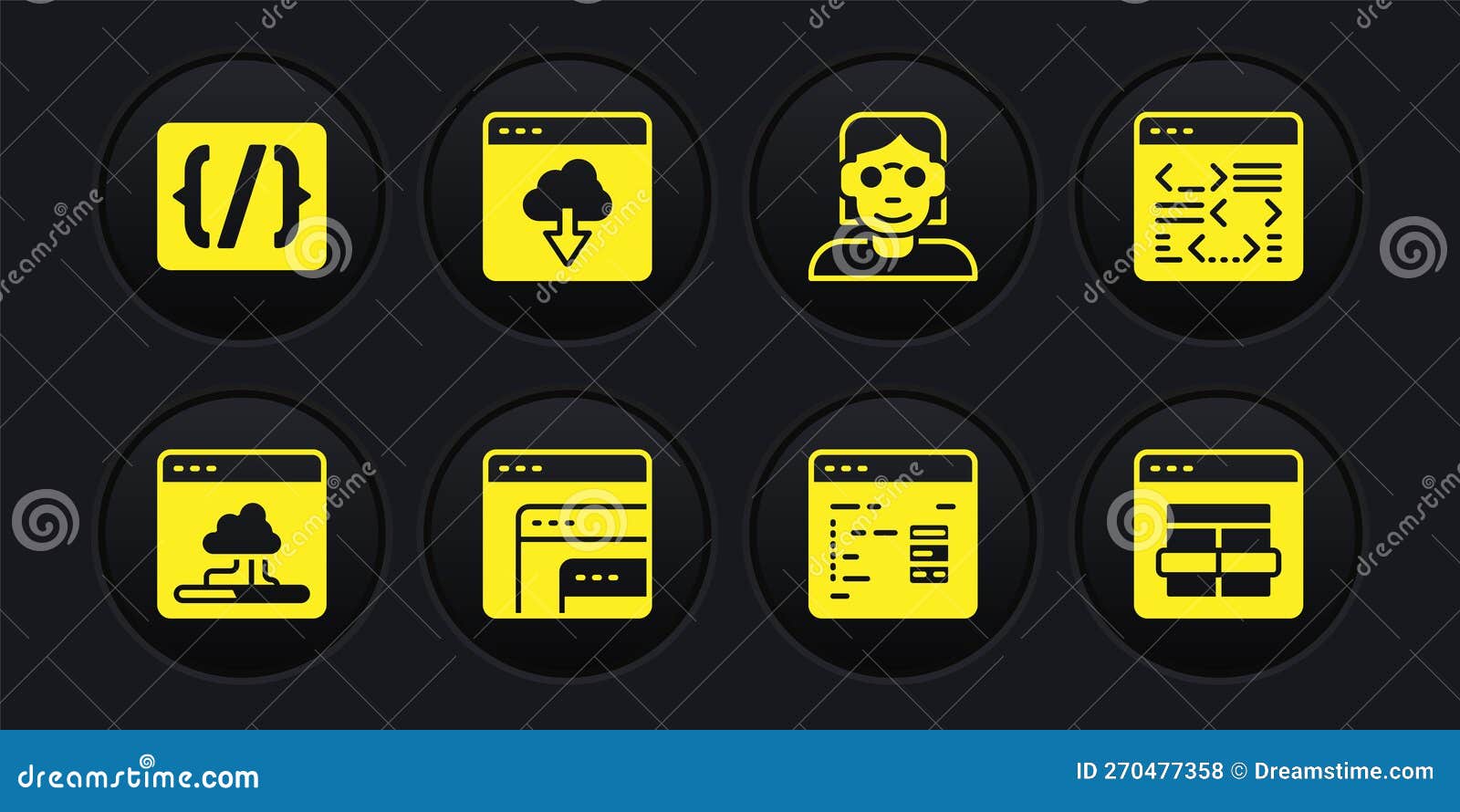 Set Cloud Technology Data Transfer Software Hacker Or Coder Mysql And Programming Language