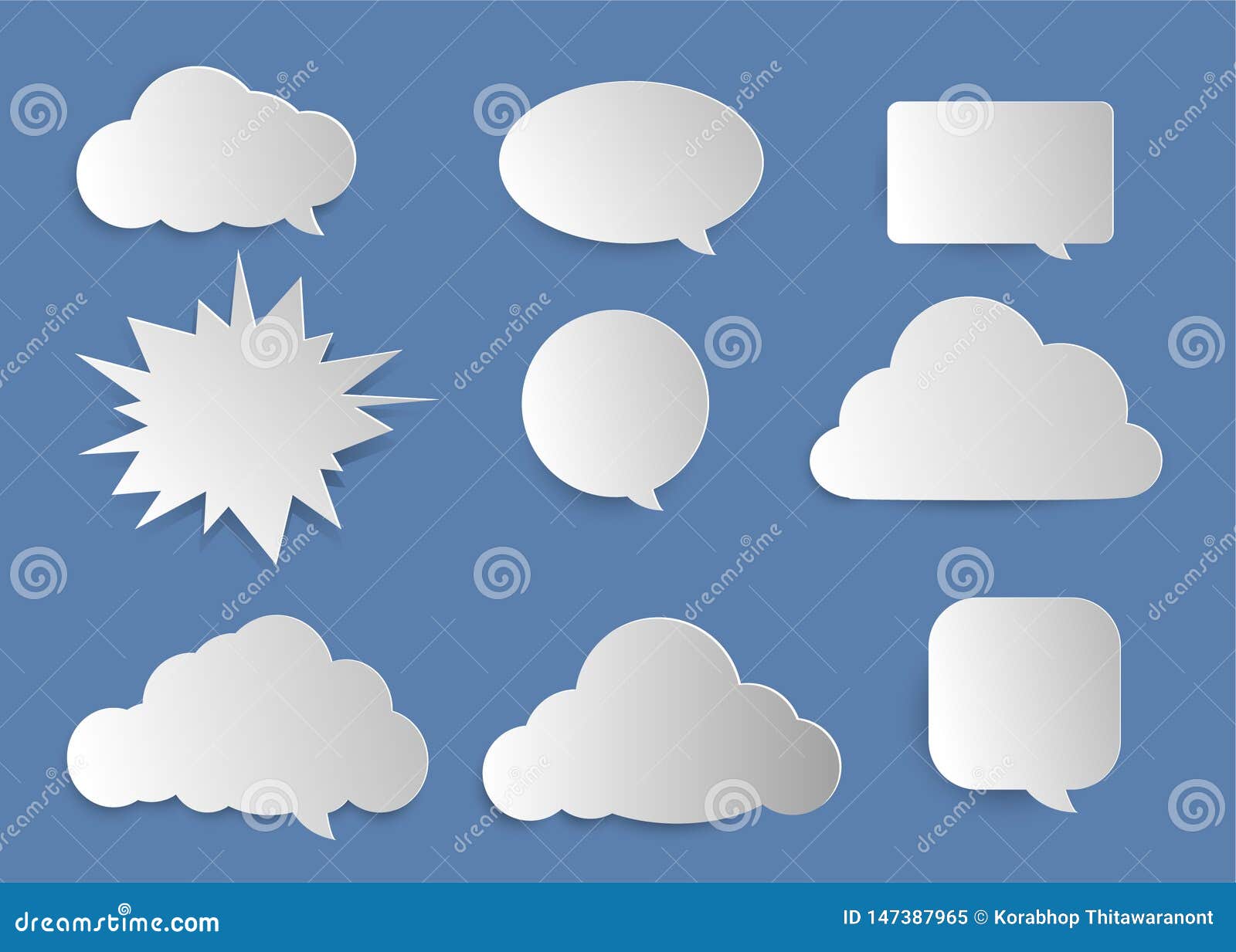 Clouds, Bubbles for Entering Text. Stock Vector - Illustration of ...