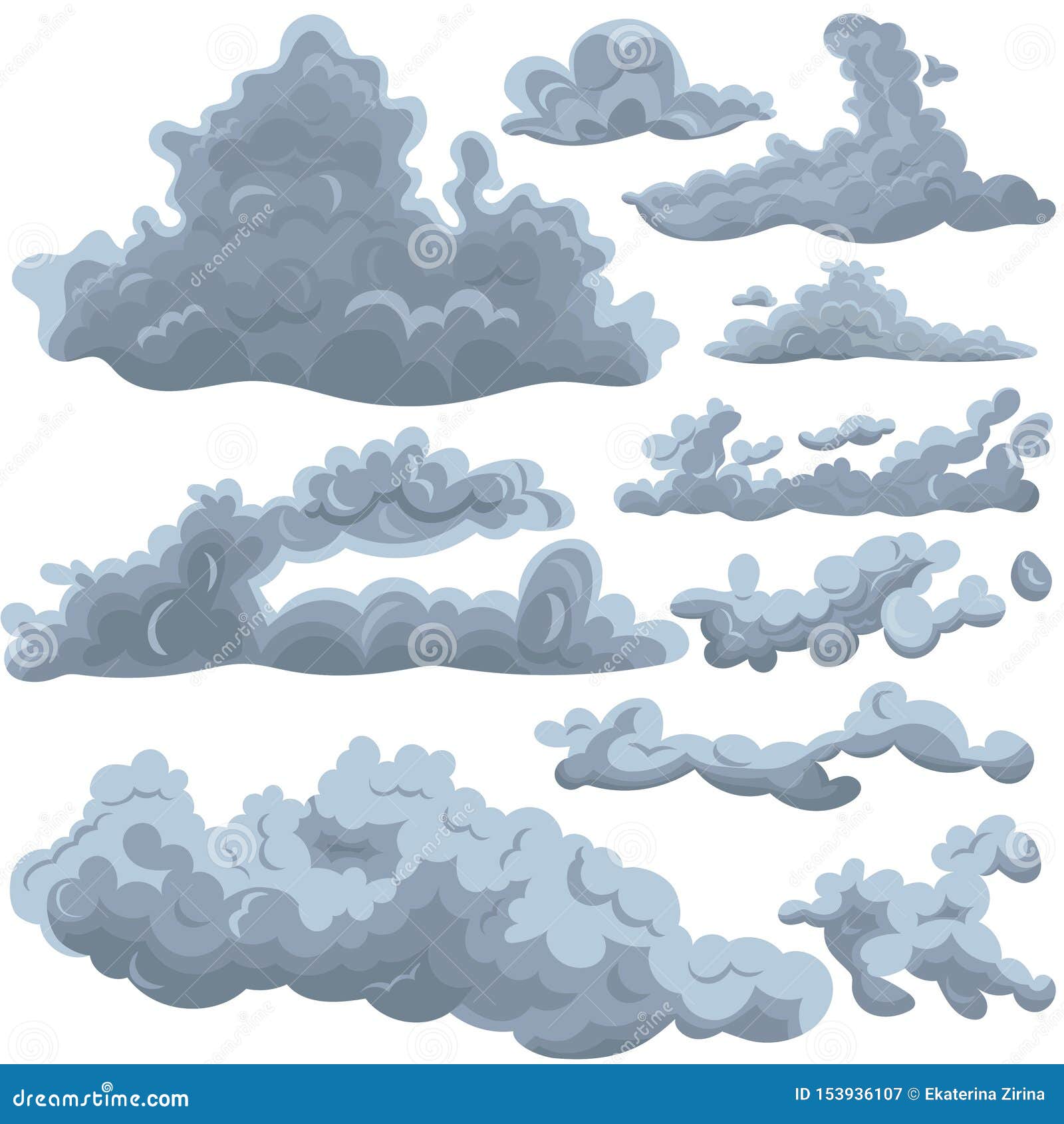 Set of Clouds of Different Shapes. Design Elements for Various Purposes ...