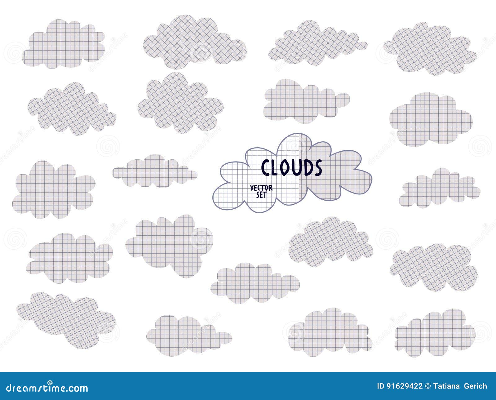 Set of clouds6 stock vector. Illustration of colorful - 91629422