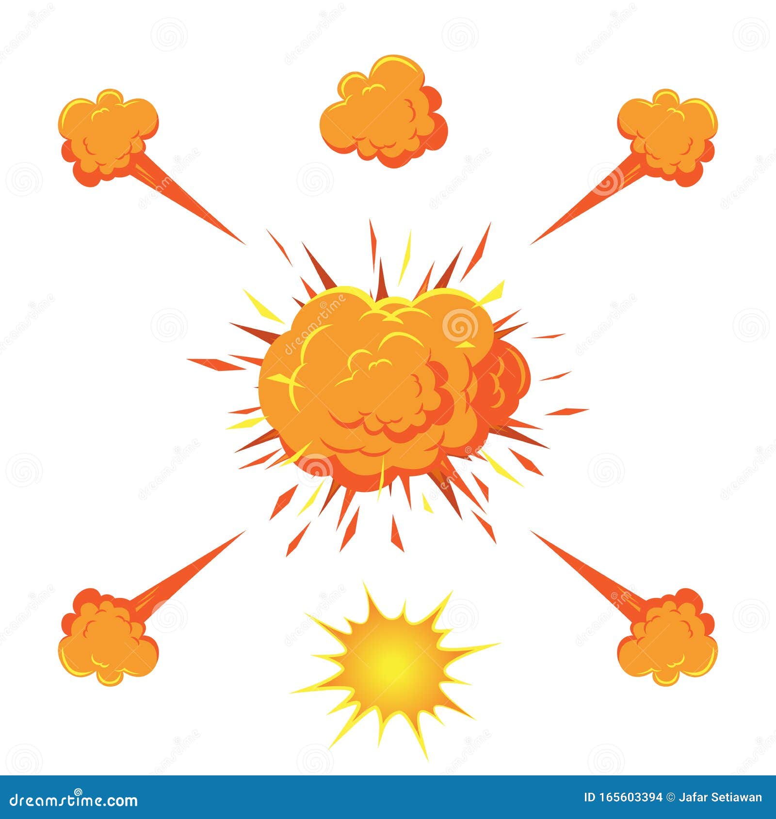 Set Of Clouds Explosion Effect Stock Illustration - Illustration of ...