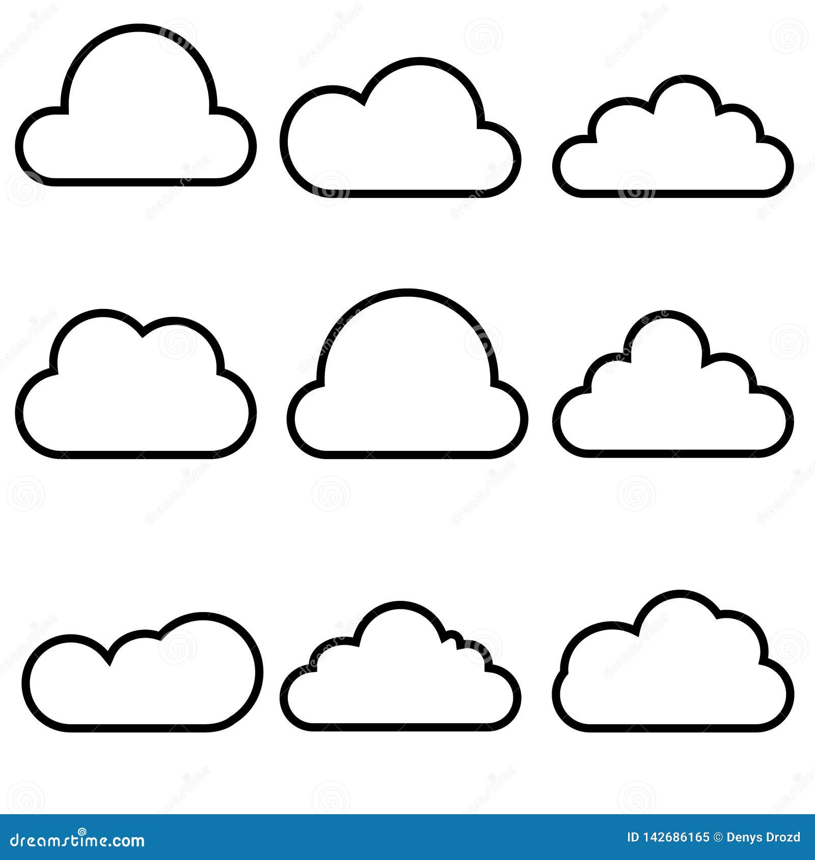Set Clouds Icon , Vector Illustration Symbol. Stock Vector ...