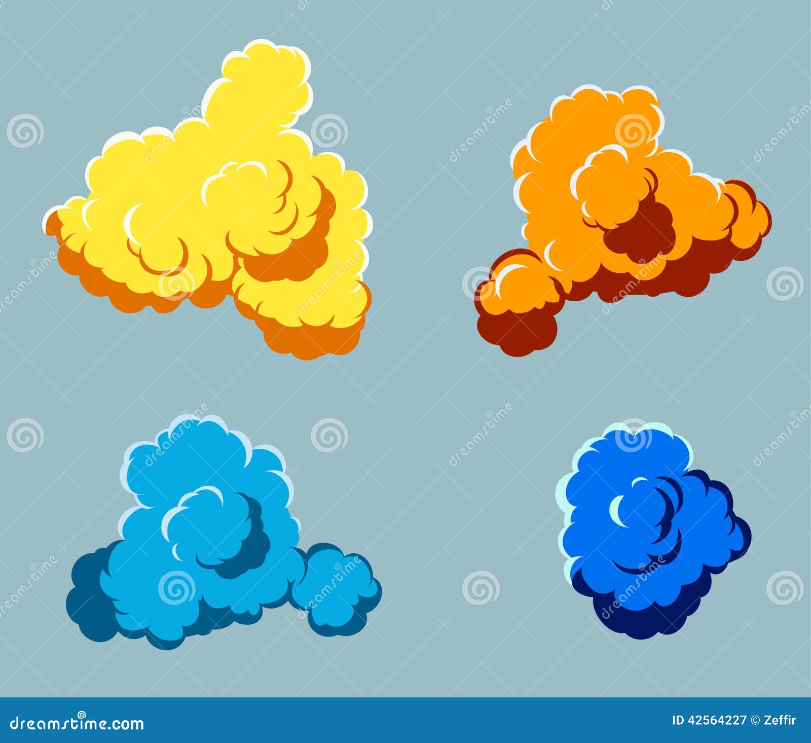 Set of clouds. stock vector. Illustration of bubble, colorful - 42564227