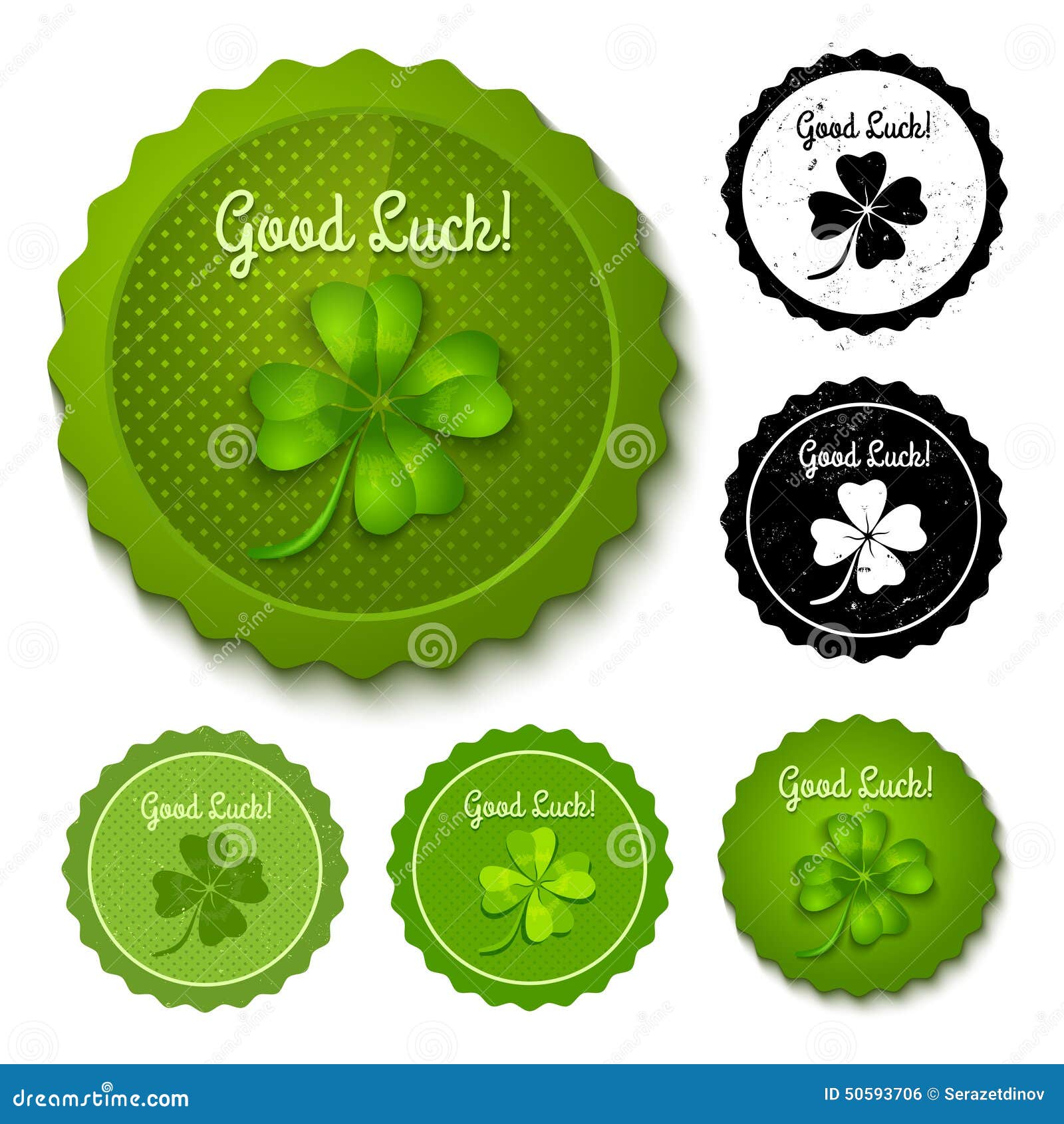 Set clover stamps stock vector. Illustration of decoration - 50593706