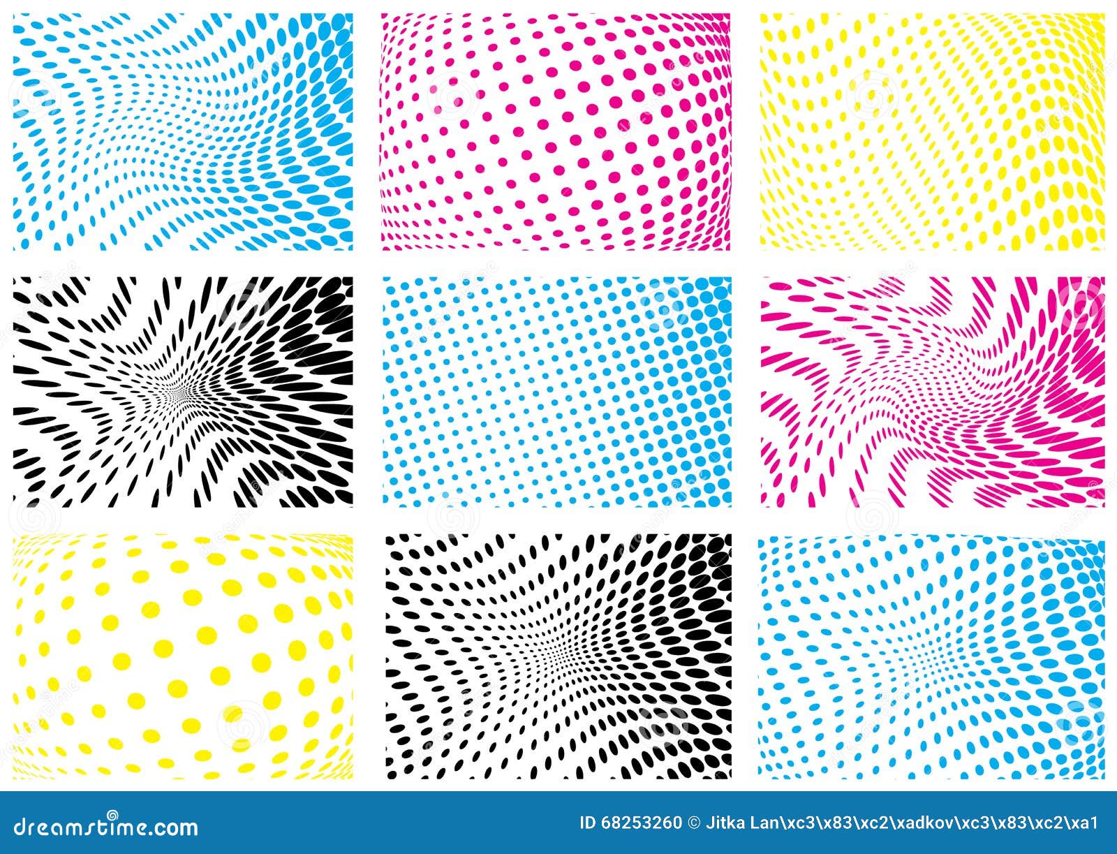Set of Cmyk Color Halftone Backgrounds Stock Vector - Illustration of ...
