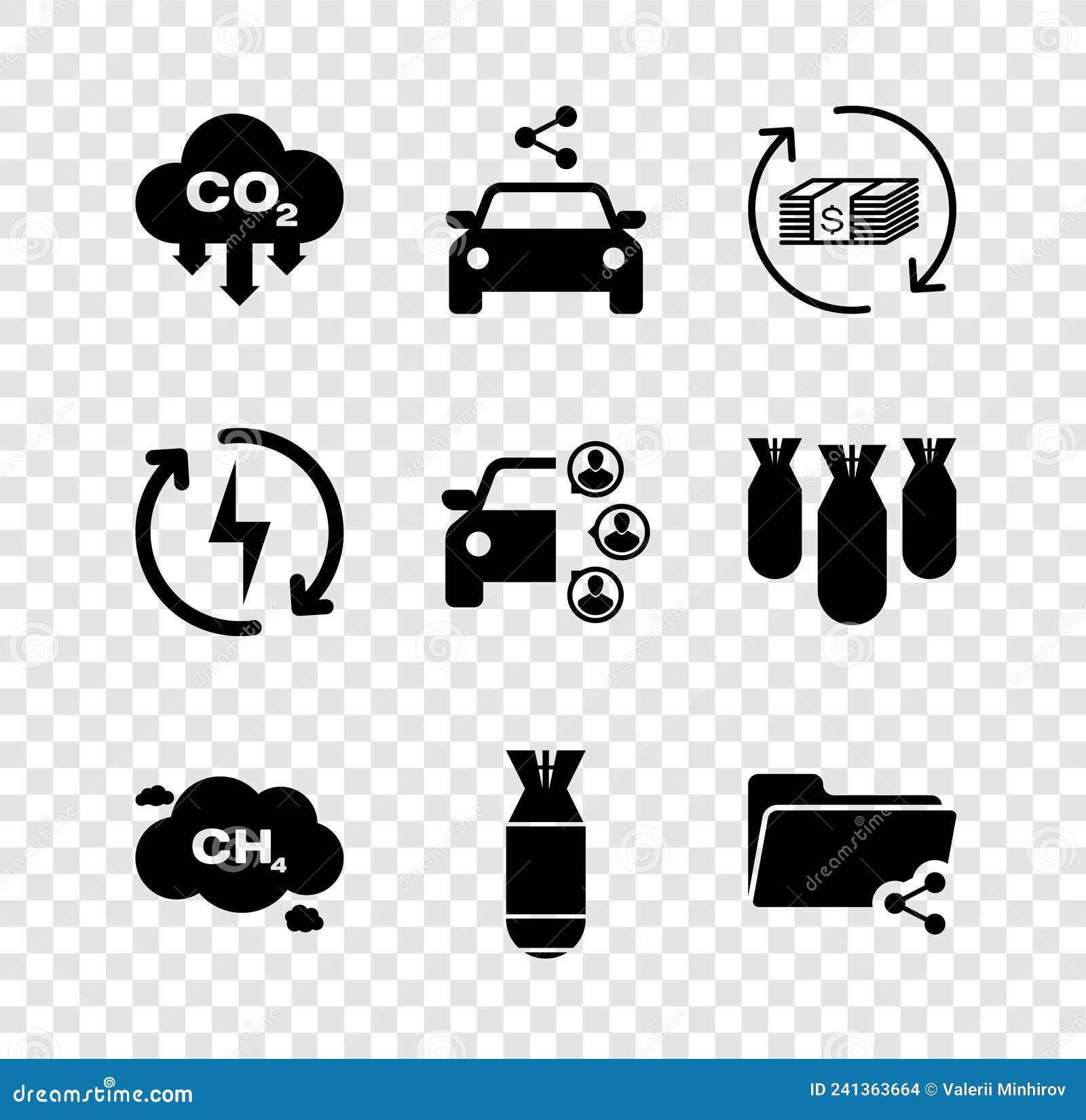 Set CO2 Emissions in Cloud, Car Sharing, Refund Money, Methane ...