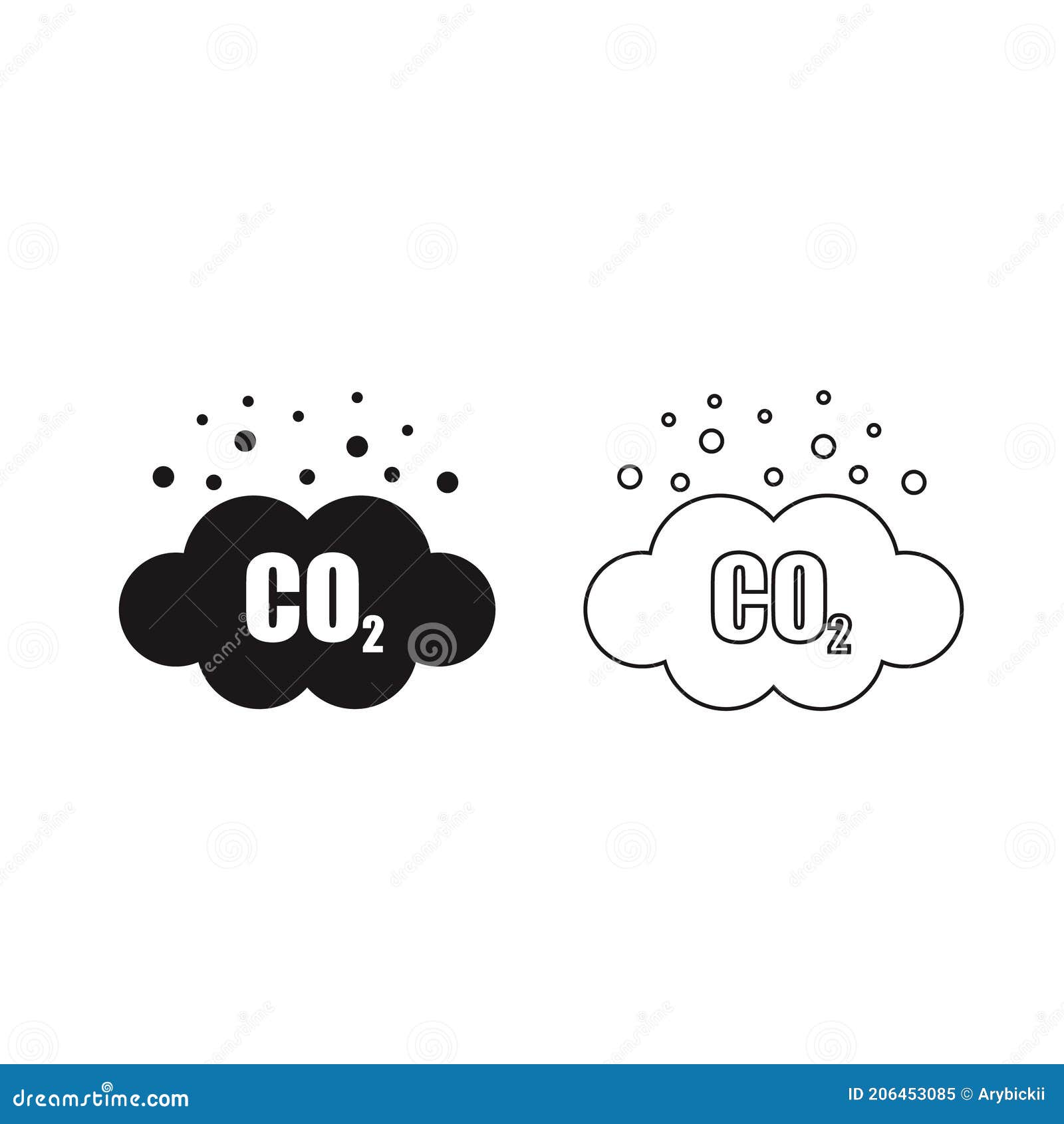Set of Co2 Emissions Vector Icon Stock Vector - Illustration of smoke ...