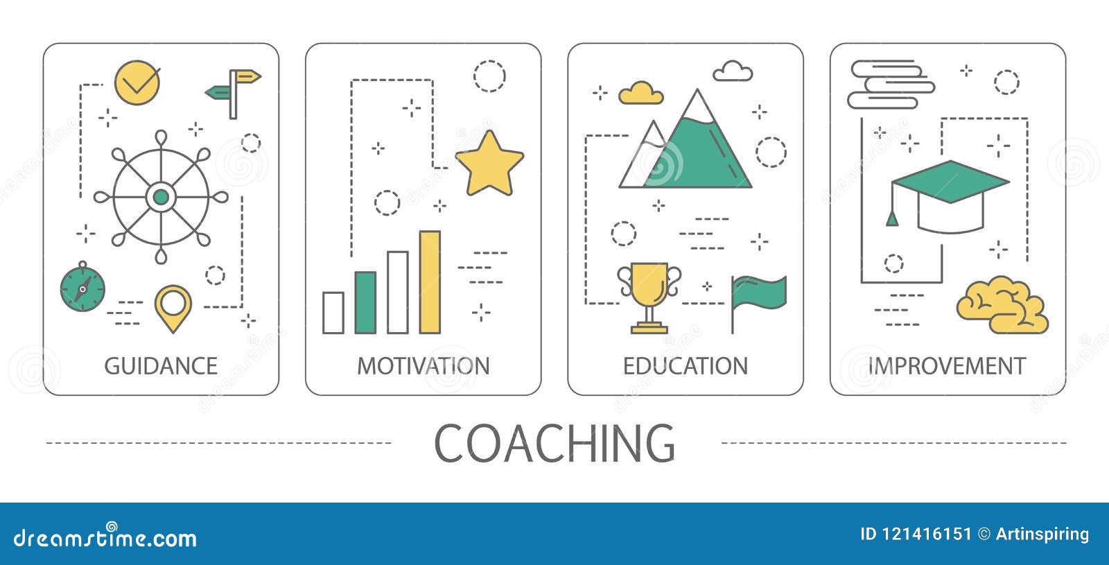 Set of Coaching Vertical Banners Stock Vector - Illustration of ...