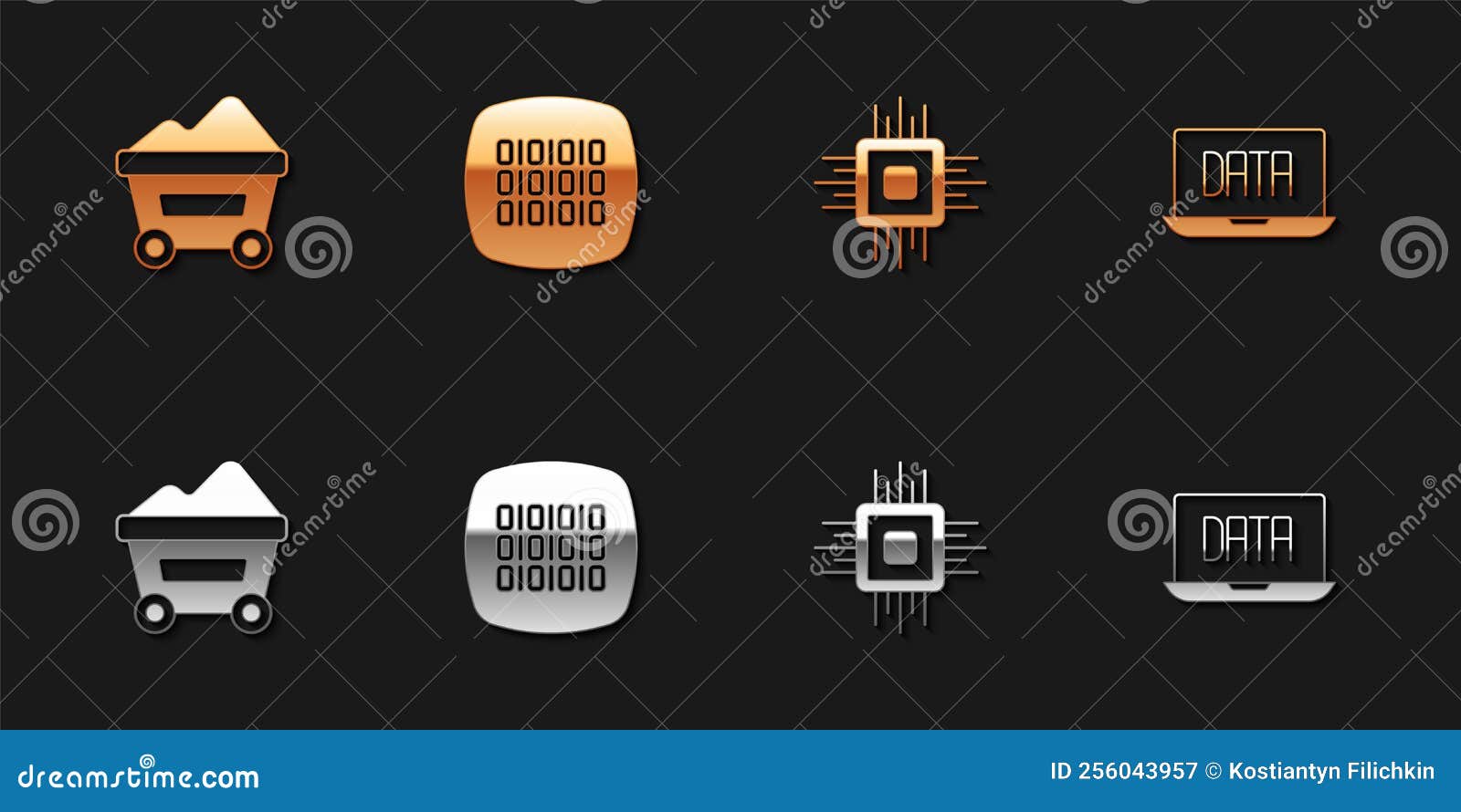 Set Coal Mine Trolley, Binary Code, Processor CPU and Data Analysis ... Set Coal Mine Trolley, Binary Code, Processor CPU and Data Analysis ...