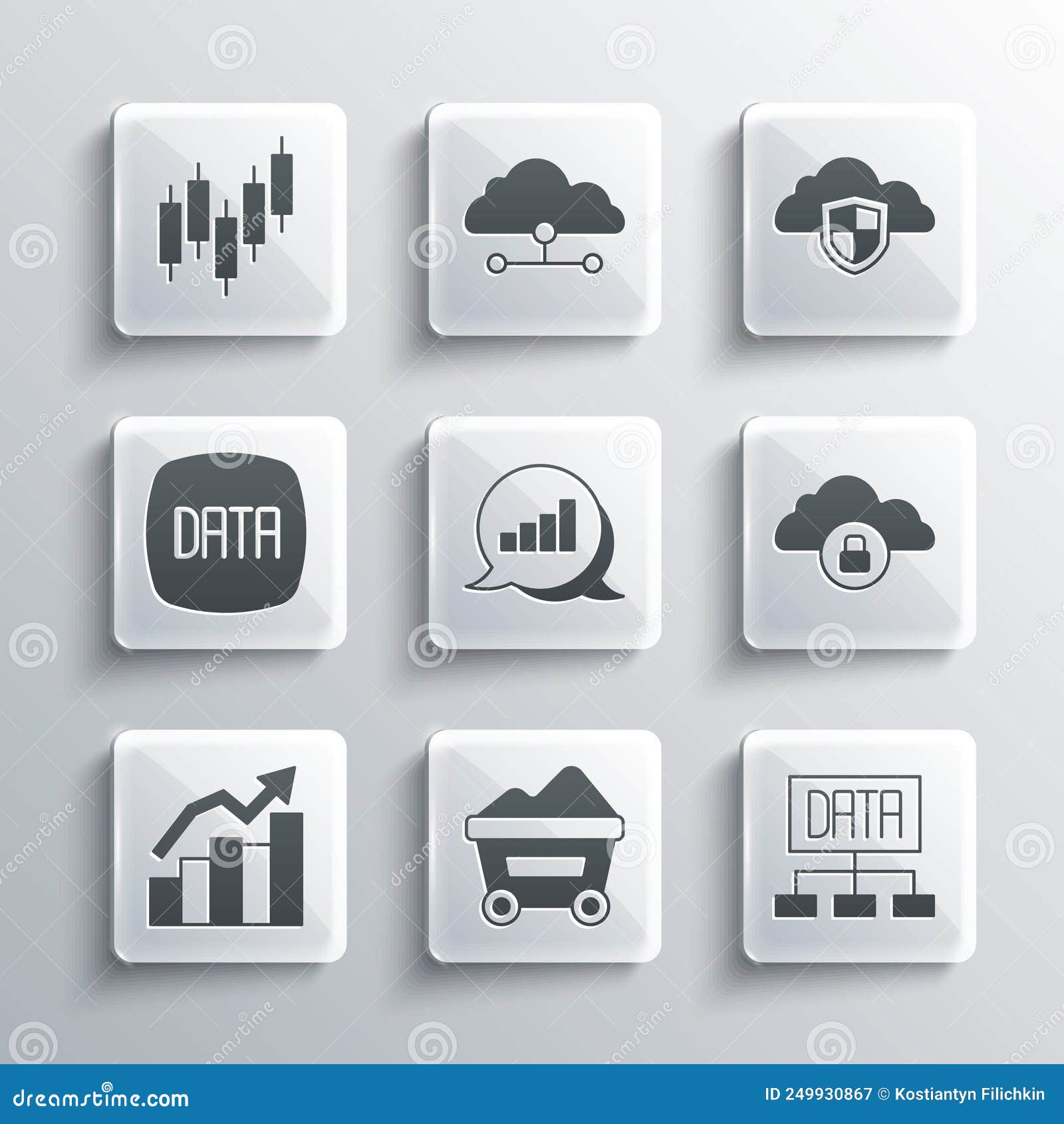 Set Coal Mine Trolley, Data Analysis, Cloud Computing Lock, Pie Chart Infographic, Financial ...