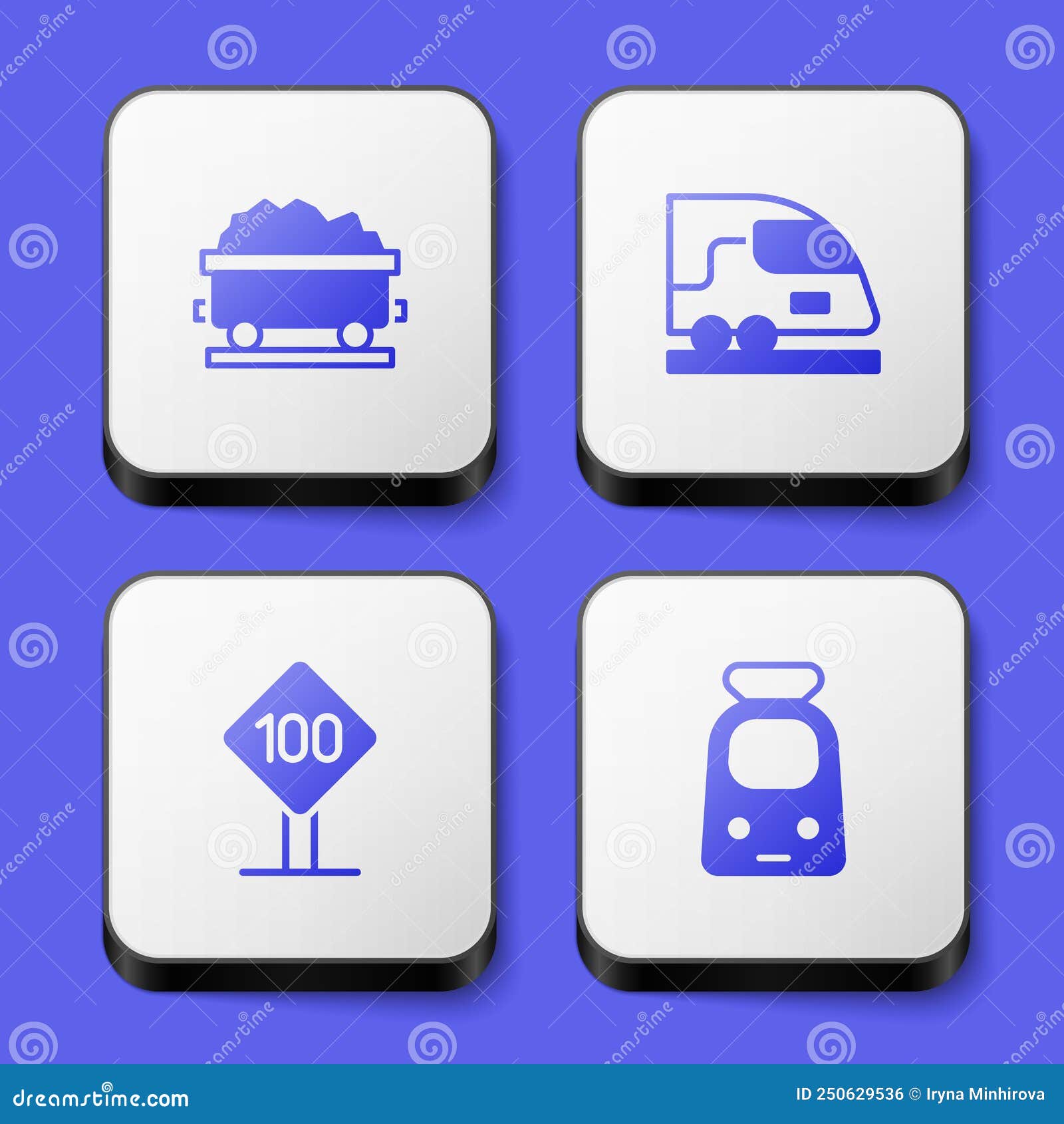 Set Coal Train Wagon, High-speed, Speed Limit Traffic Sign 100 Km and ...