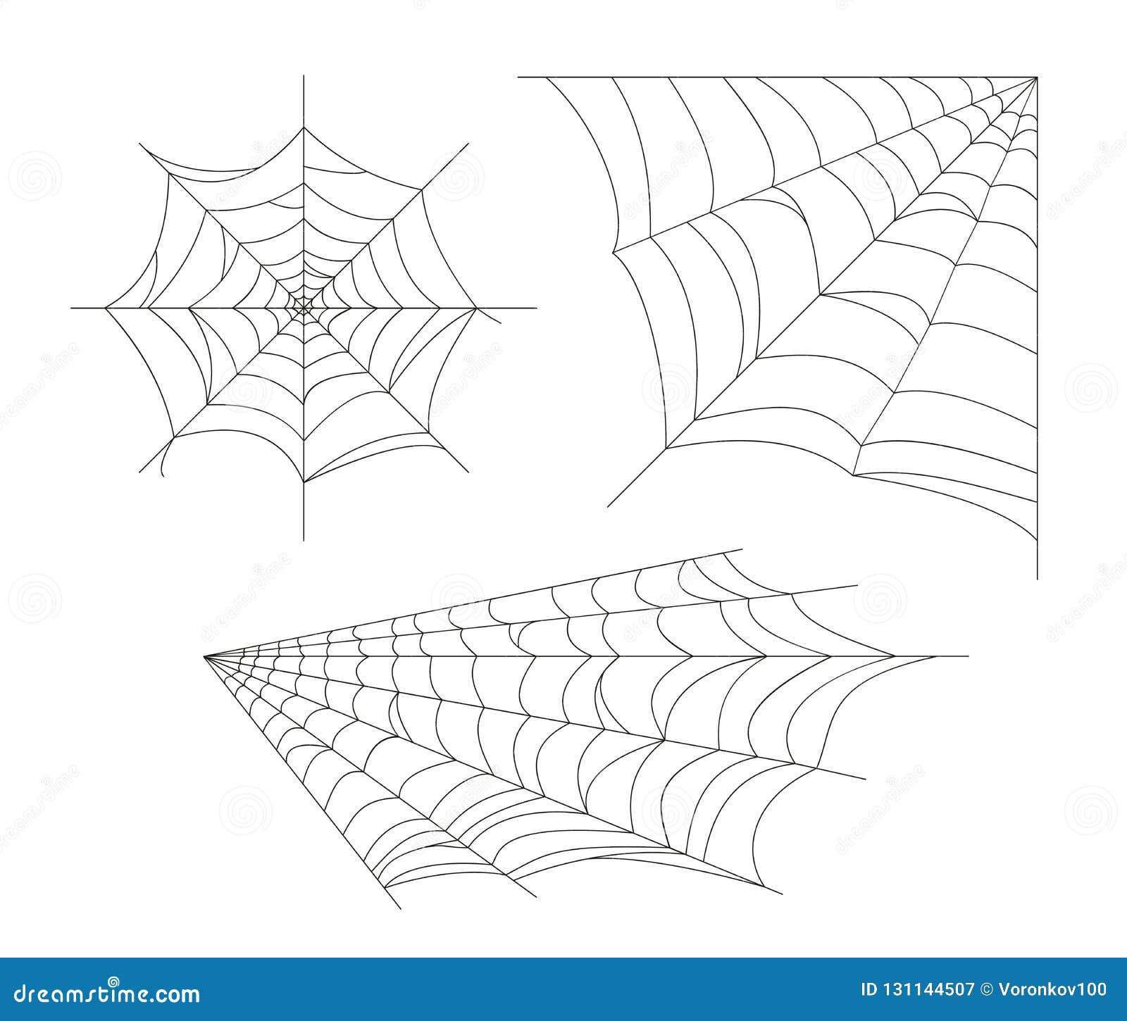 Set Cobweb. Vector Spider Web. Design Elements Isolated on Light ...