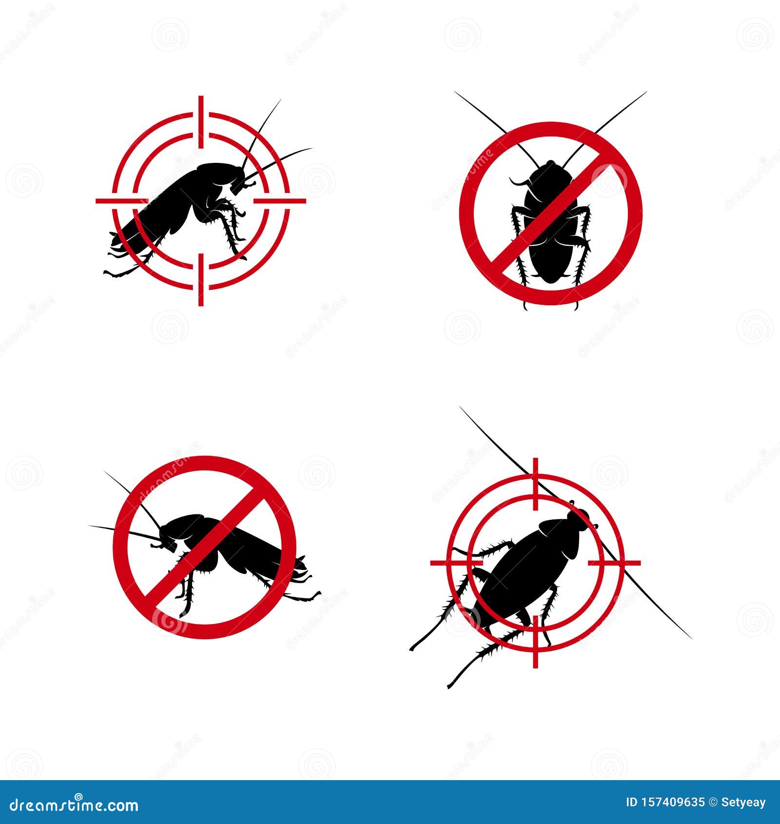 Set of Cockroach Logo Design Vector Illustration. Cockroach Design ...
