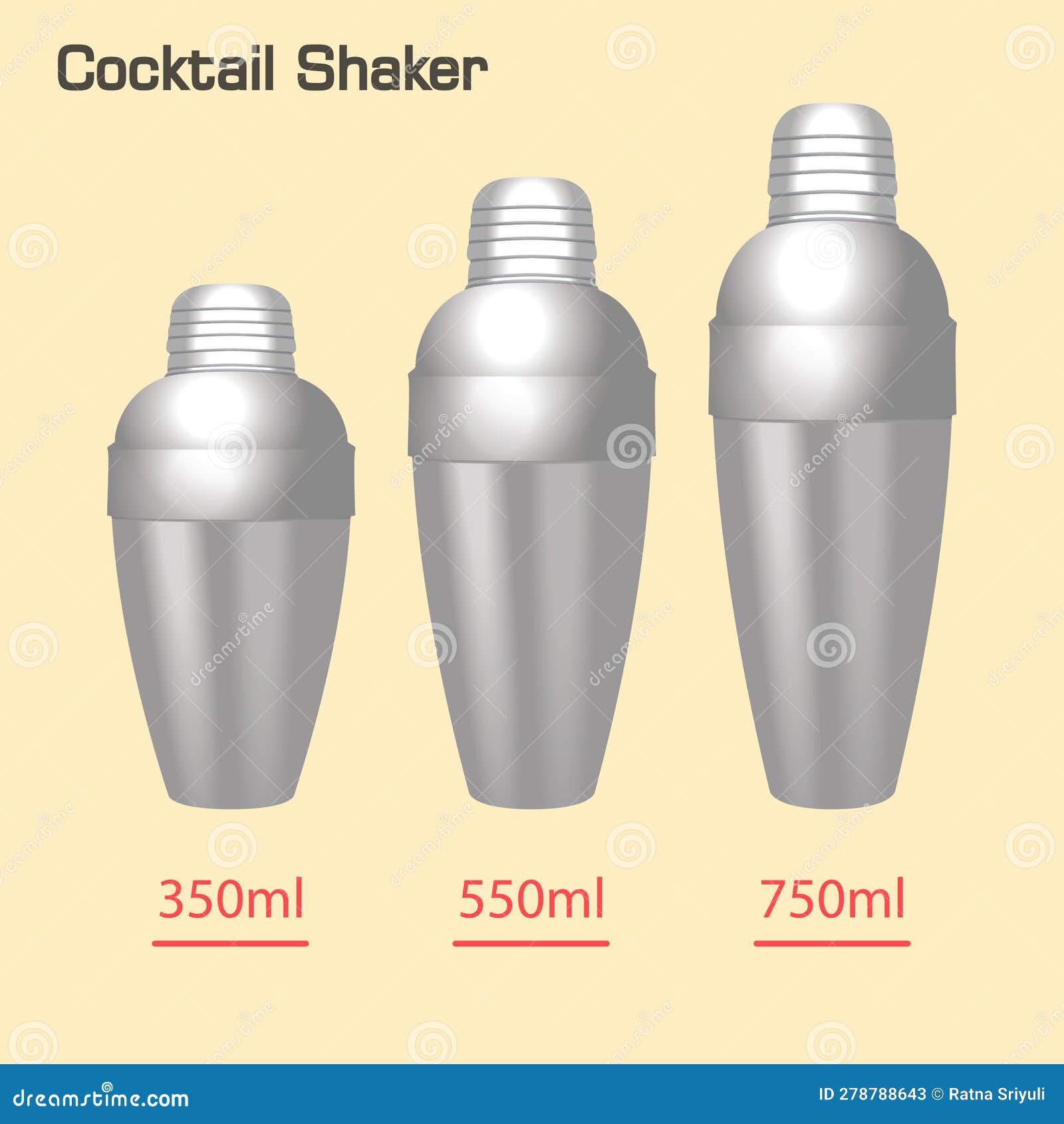 Set of Cocktail Shaker Design Vector Flat Isolated Illustration Stock ...