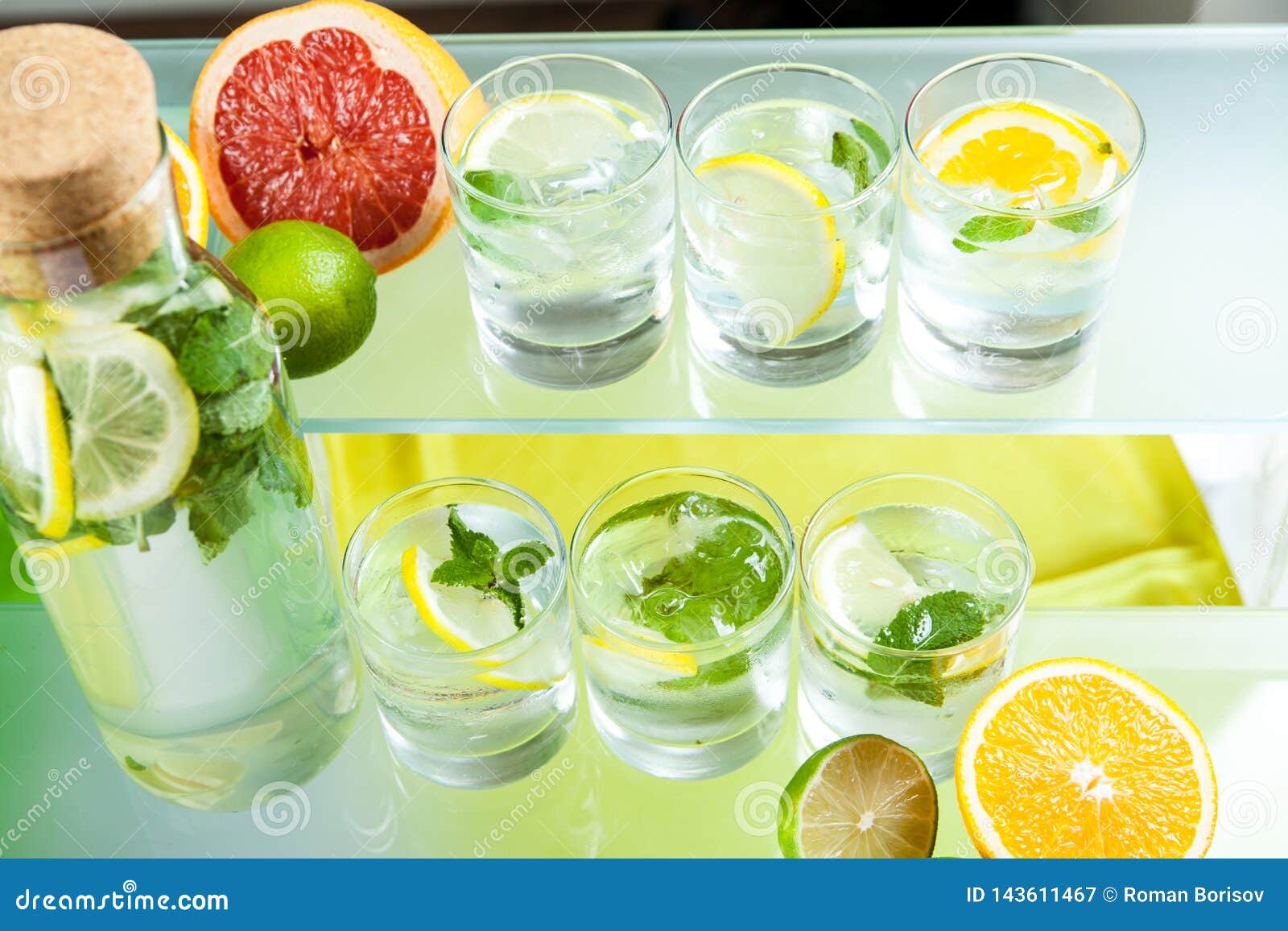 Set of Cocktails at the Bar, Bright Colored Stock Image - Image of ...