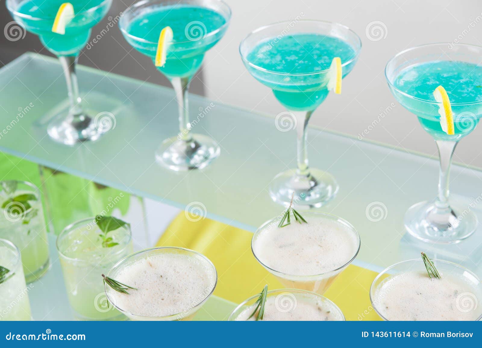 Set of Cocktails at the Bar, Bright Colored Stock Photo - Image of ...